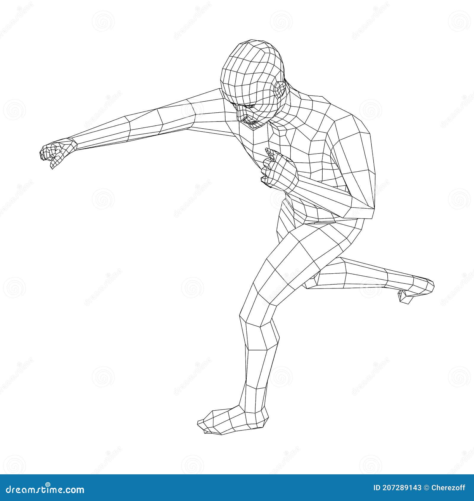Wireframe Boxing Man. Vector Stock Vector - Illustration of logo ...