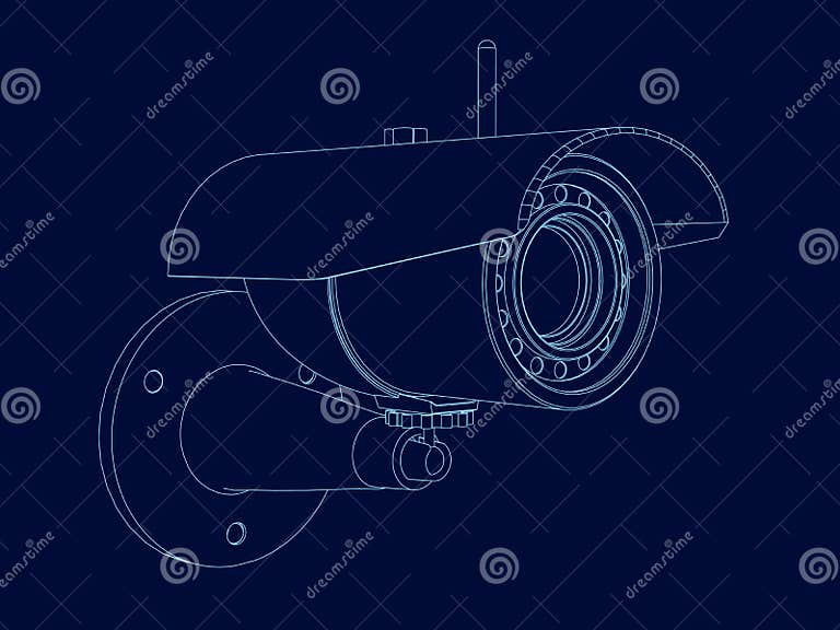 Wireframe Camera Frame. Isometric View Stock Vector - Illustration of ...