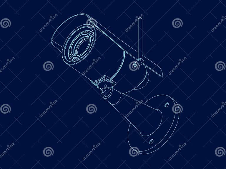 Wireframe Camera Frame. Isometric View Stock Vector - Illustration of ...
