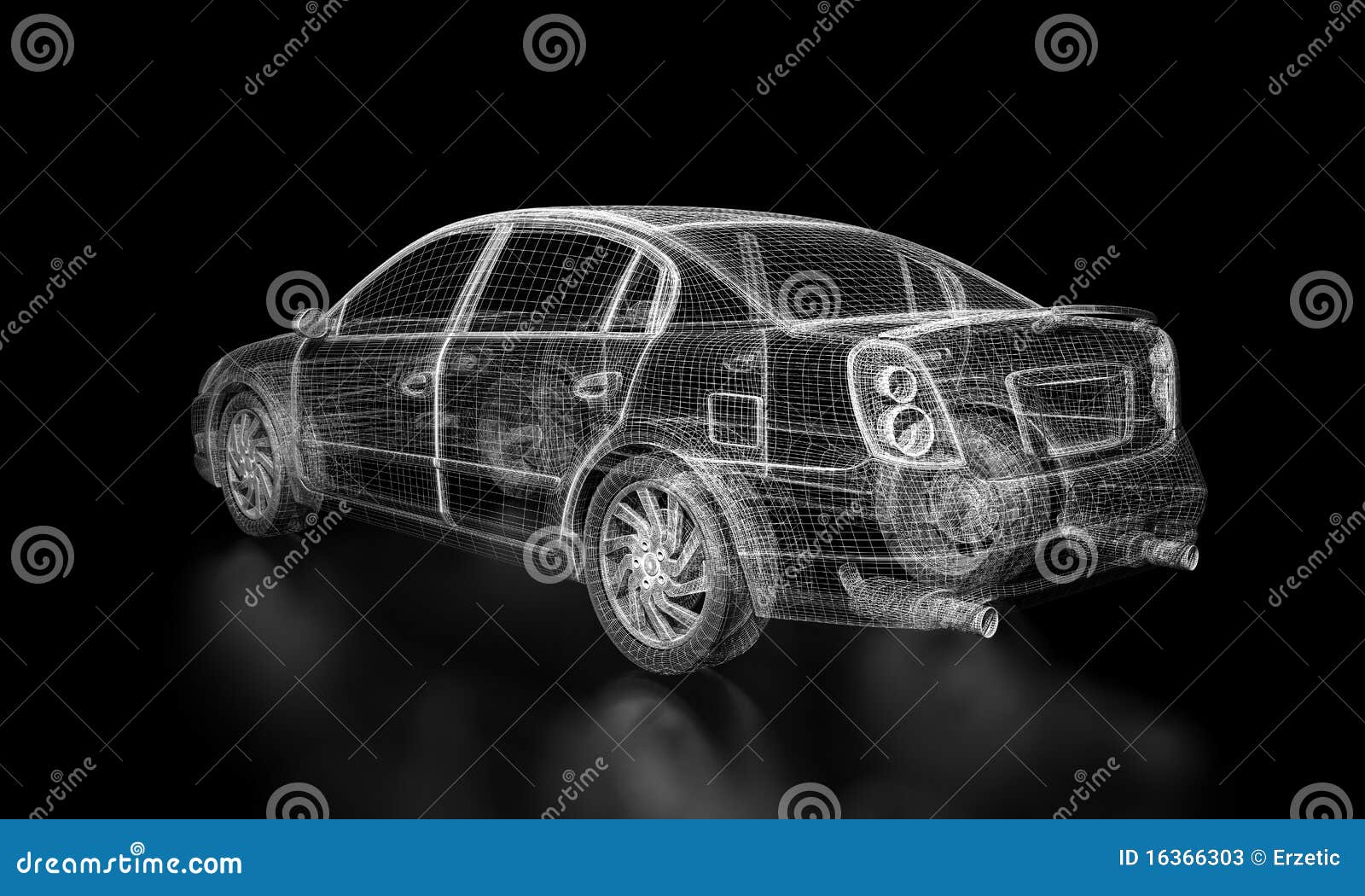 Wireframe Car stock illustration. Illustration of side - 16366303