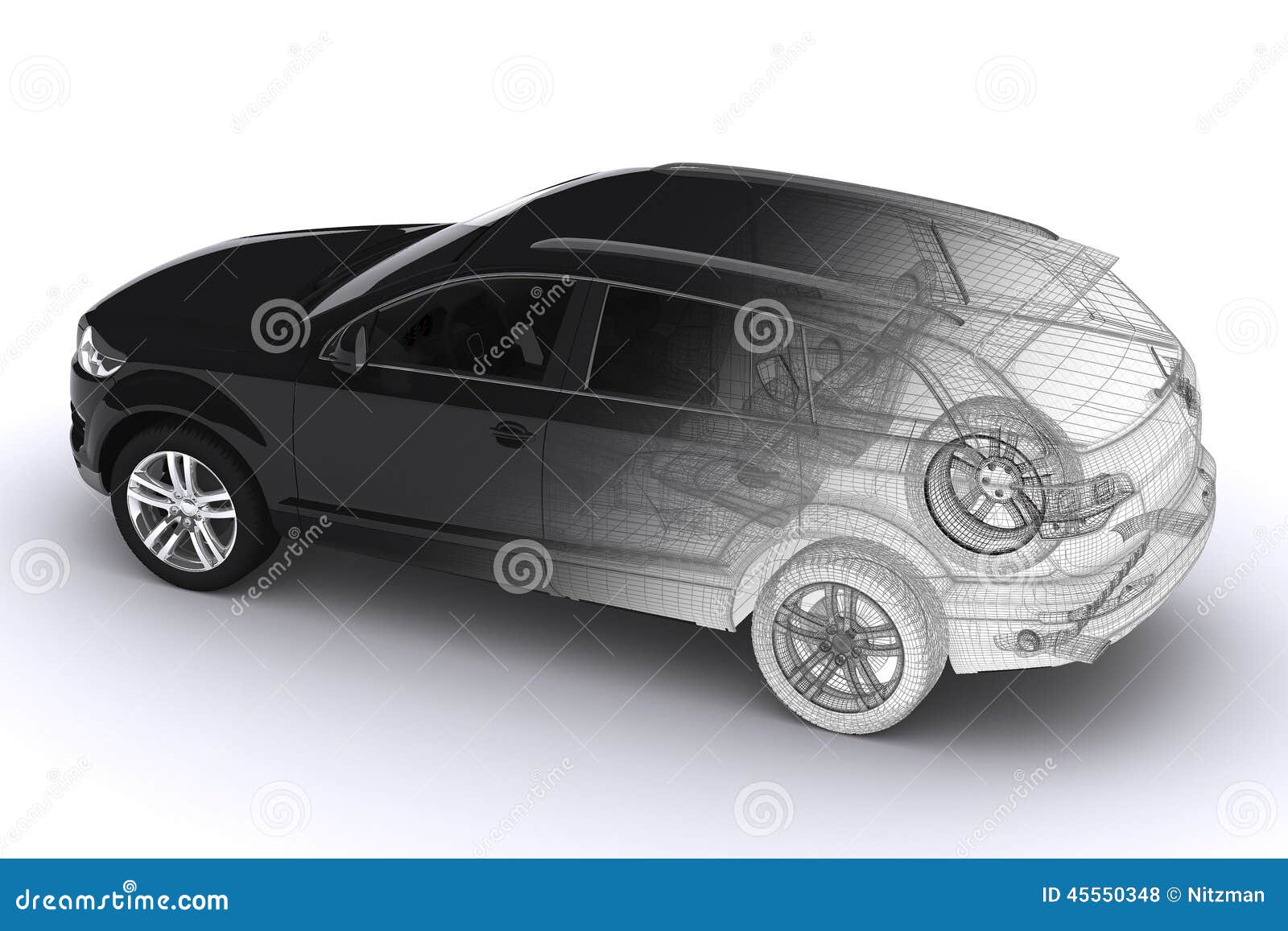 Wireframe Car stock illustration. Illustration of tires - 45550348