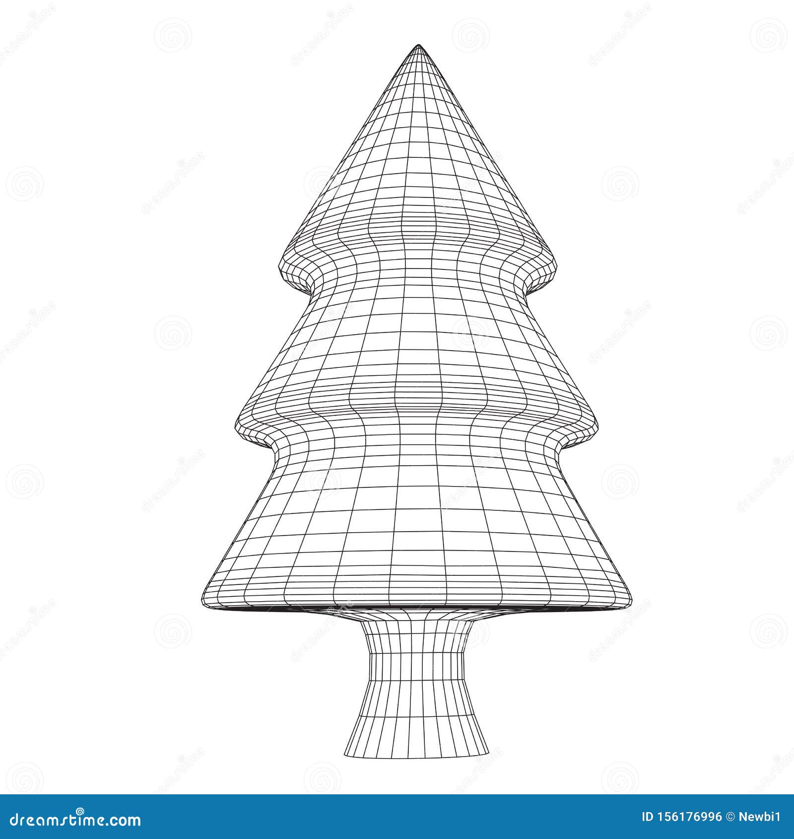 Wireframe a Christmas Tree Sign Mesh Stock Vector - Illustration of ...
