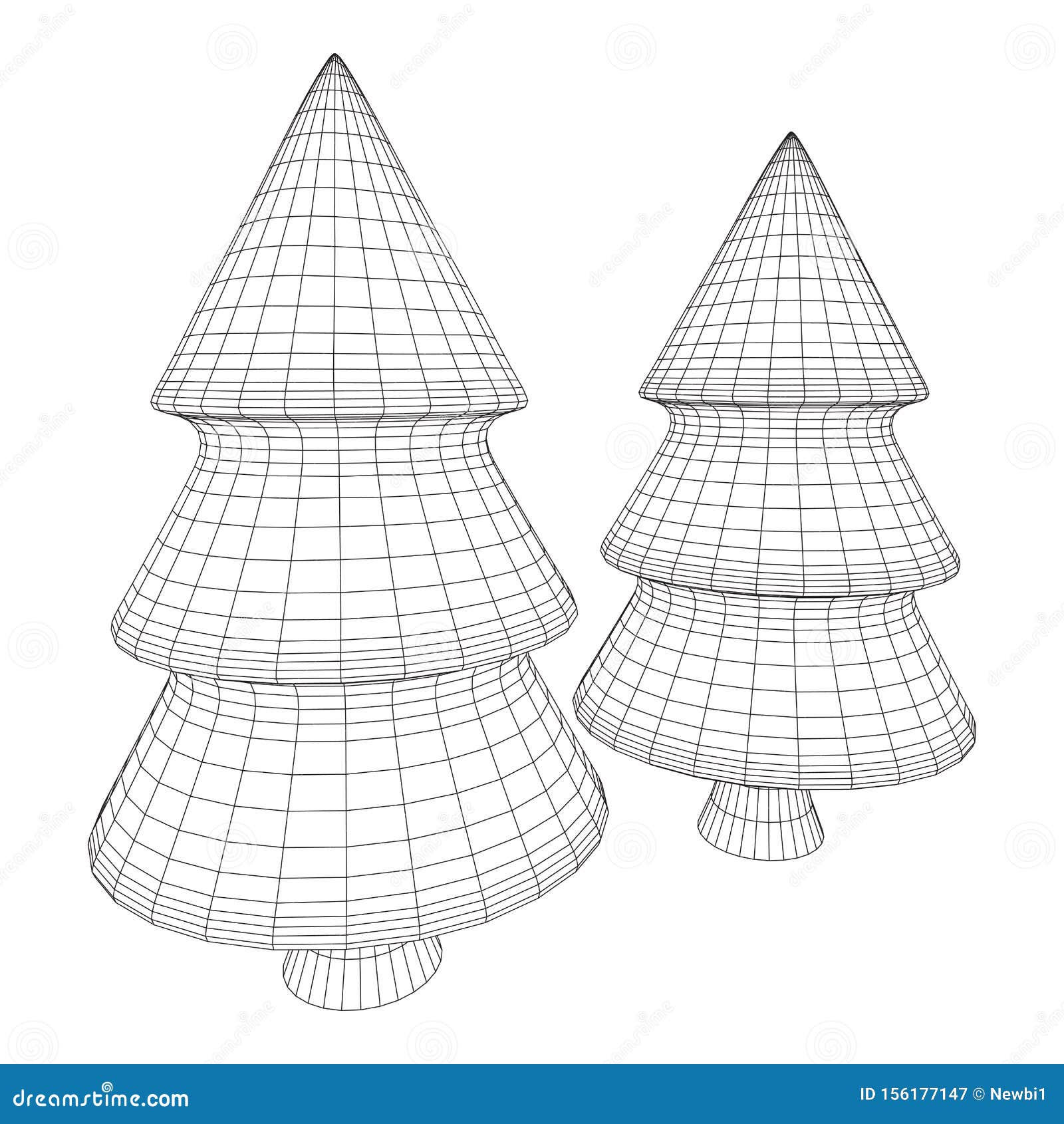 Wireframe a Christmas Tree Sign Mesh Stock Vector - Illustration of ...