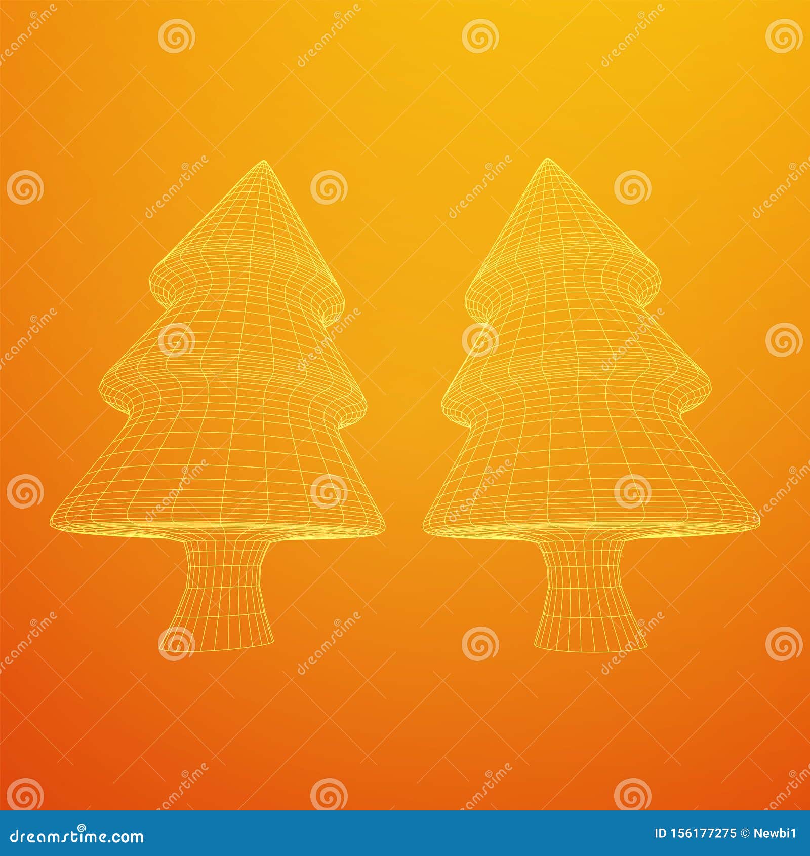 Wireframe a Christmas Tree Sign Mesh Stock Vector - Illustration of ...