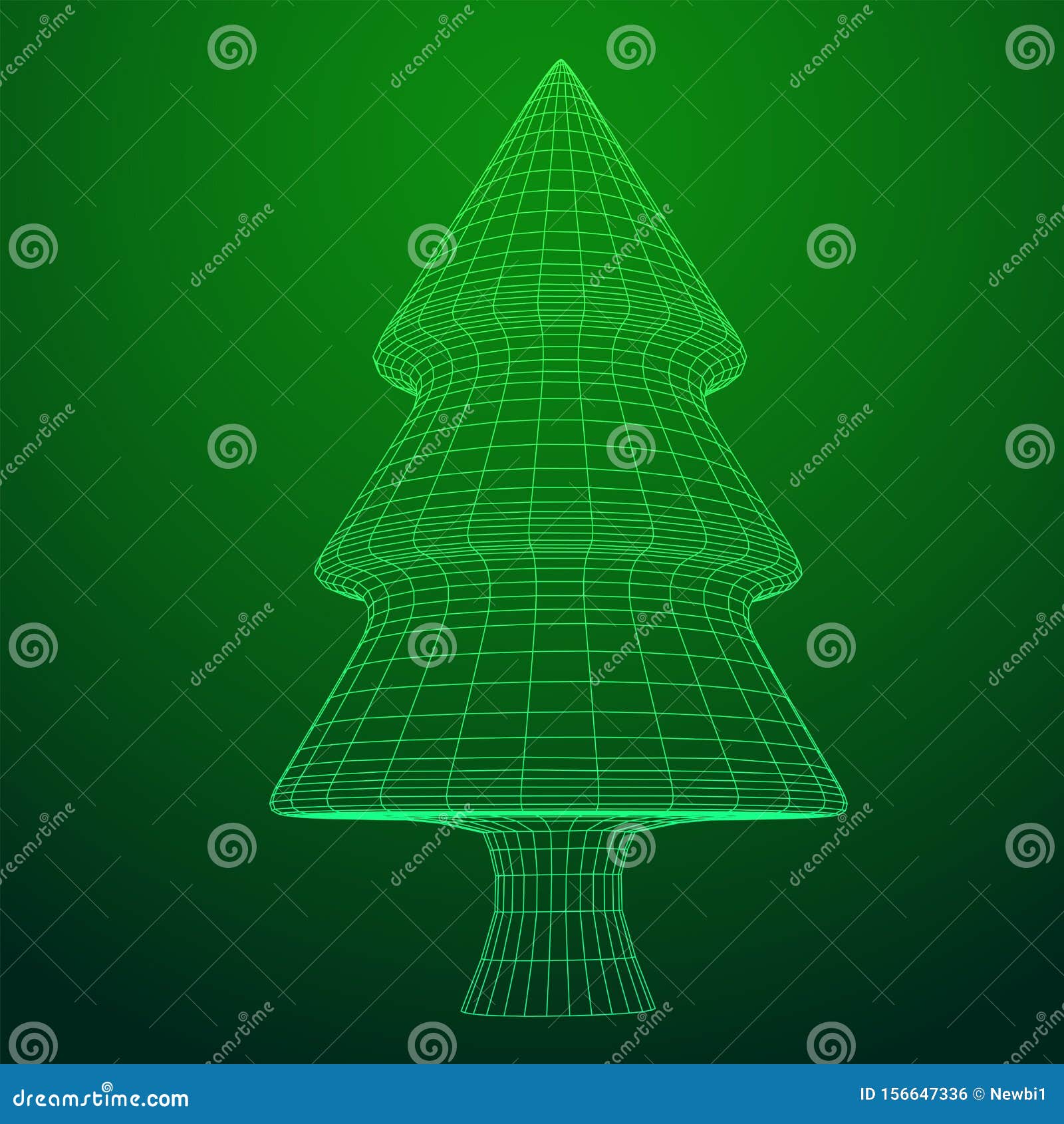 Wireframe a Christmas Tree Sign Mesh Stock Vector - Illustration of ...