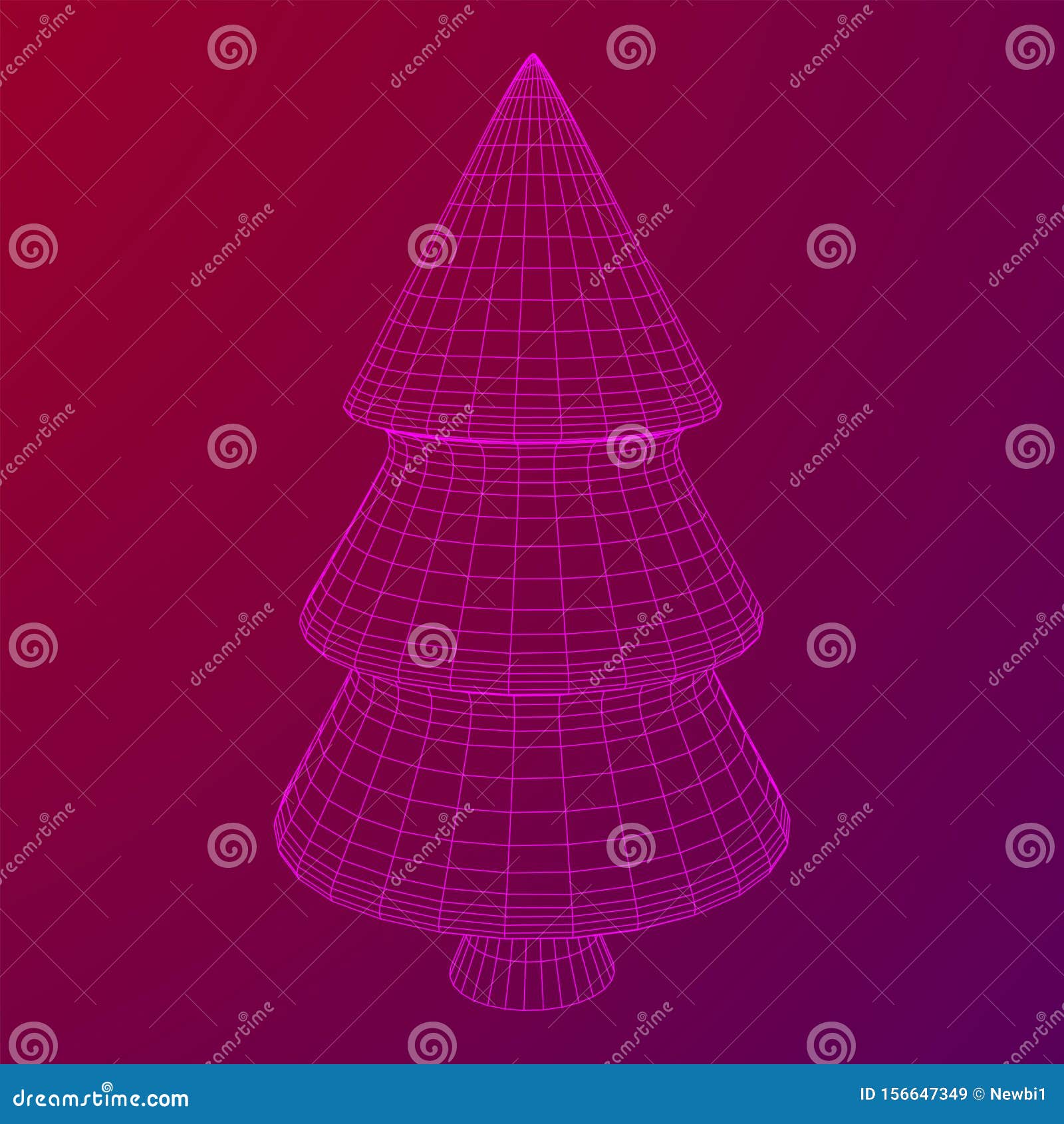 Wireframe a Christmas Tree Sign Mesh Stock Vector - Illustration of ...