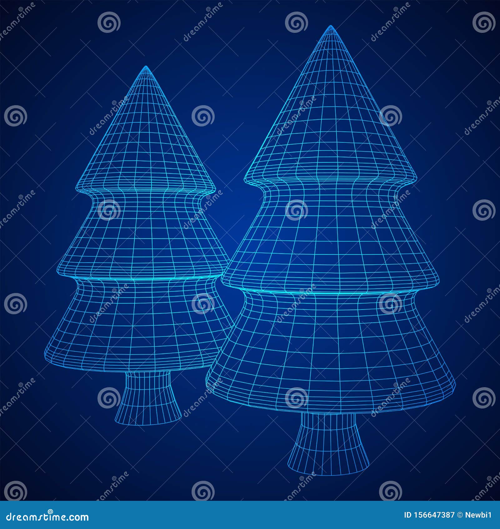 Wireframe a Christmas Tree Sign Mesh Stock Vector - Illustration of ...