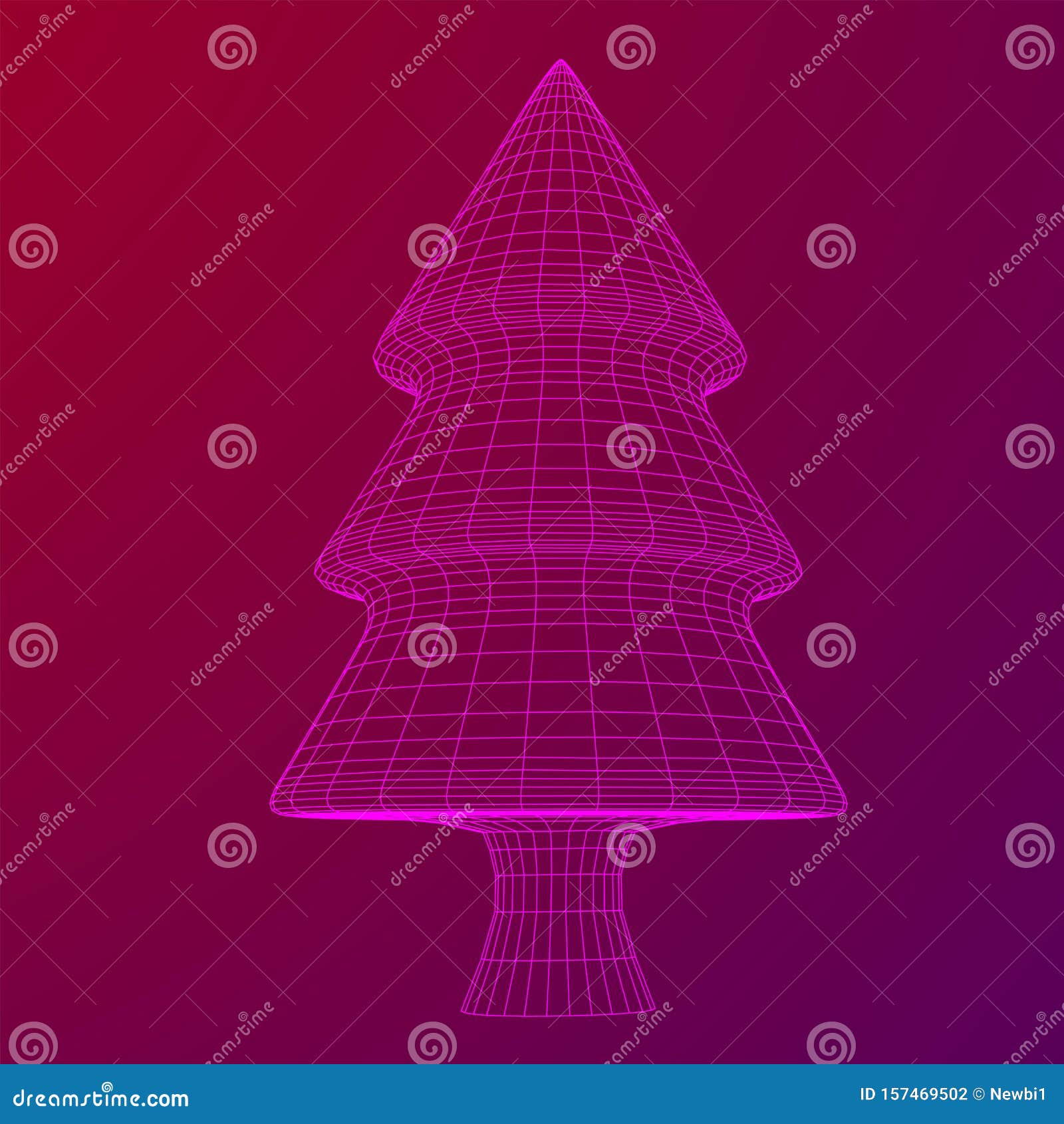 Wireframe a Christmas Tree Sign Mesh Stock Vector - Illustration of ...