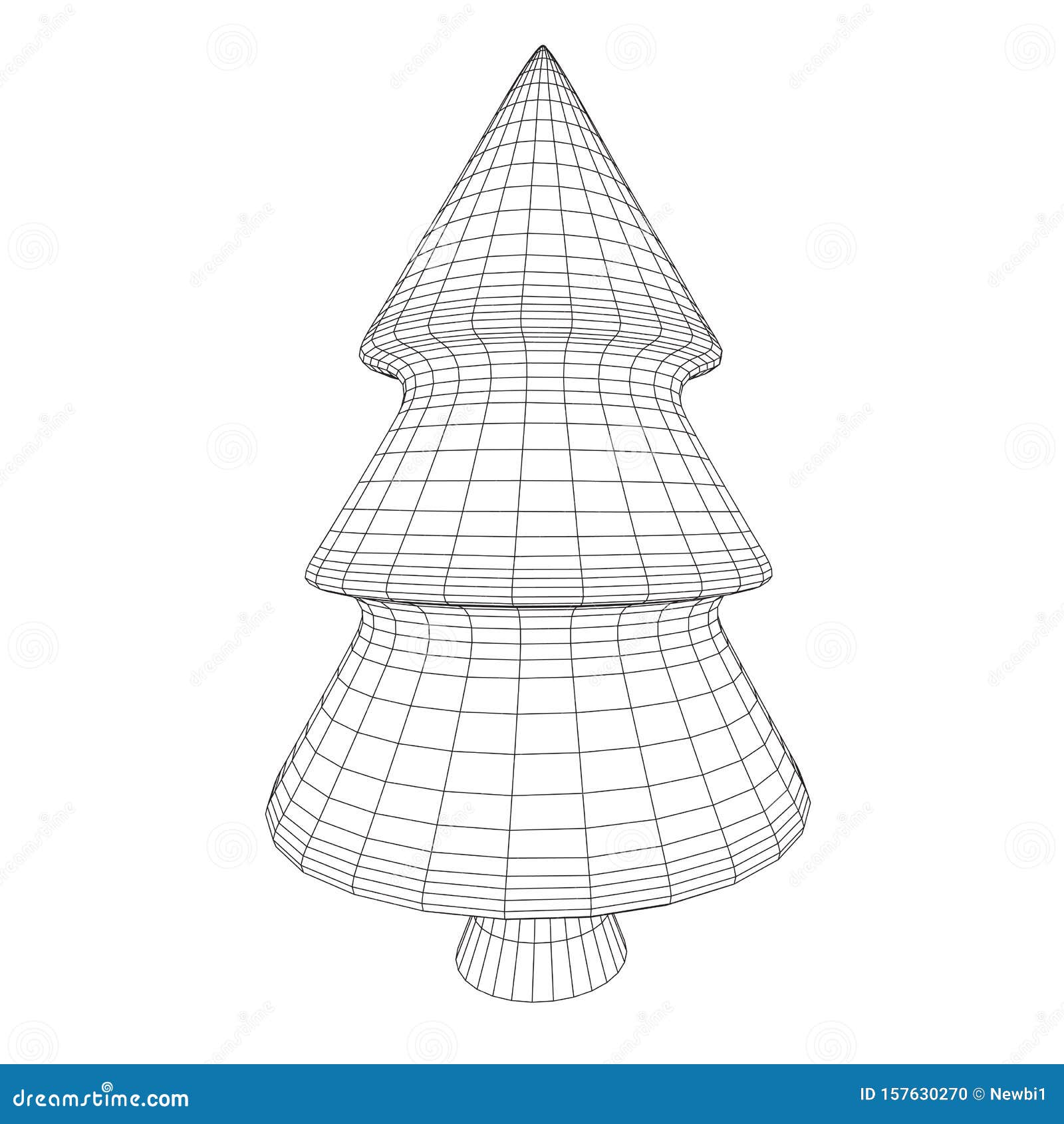 Wireframe a Christmas Tree Sign Mesh Stock Vector - Illustration of ...