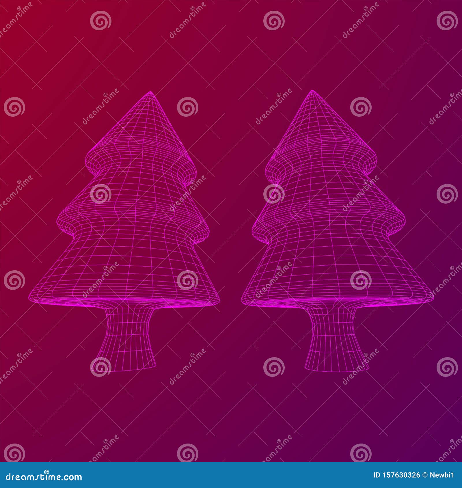 Wireframe a Christmas Tree Sign Mesh Stock Vector - Illustration of ...