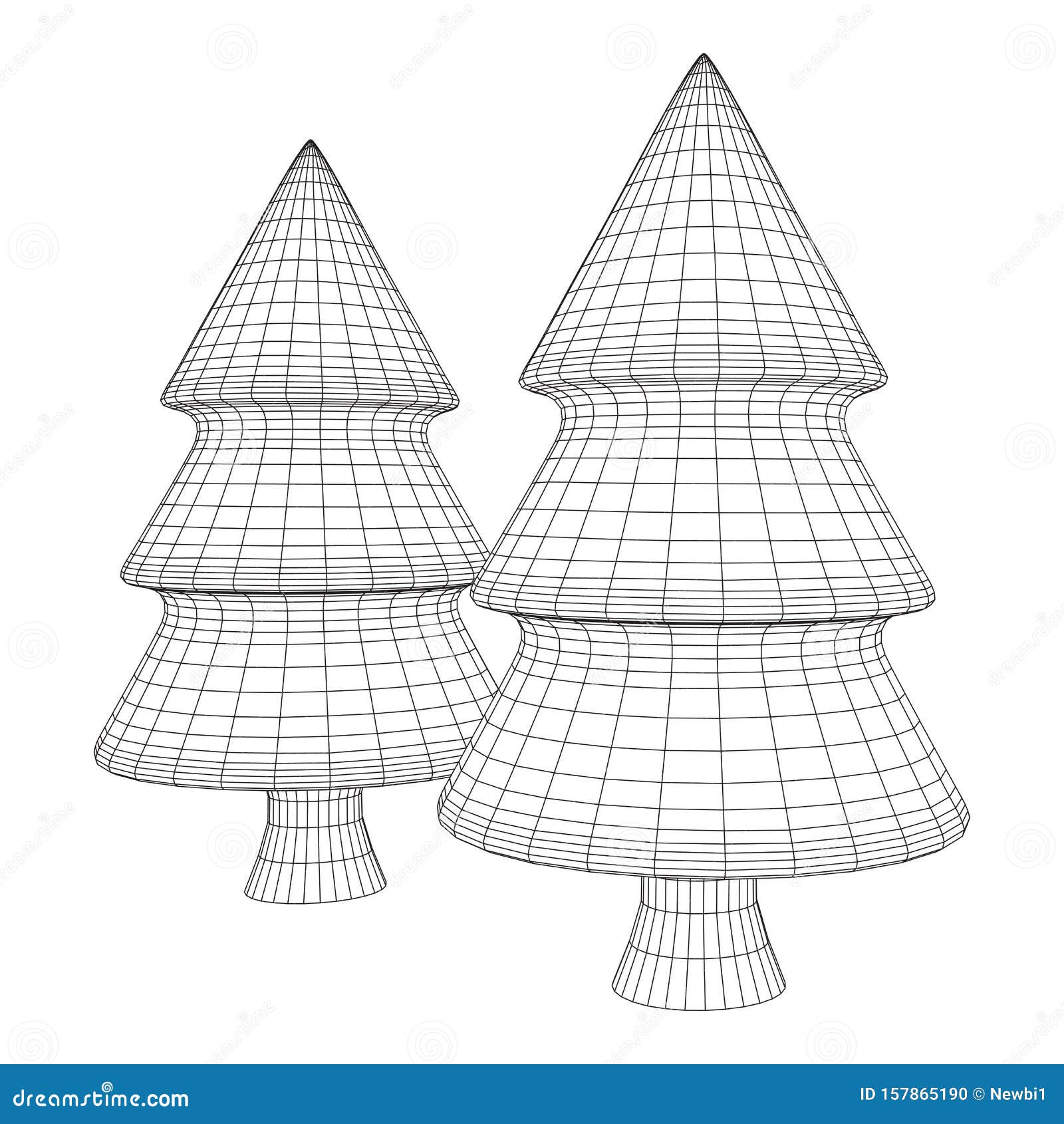 Wireframe a Christmas Tree Sign Mesh Stock Vector - Illustration of ...
