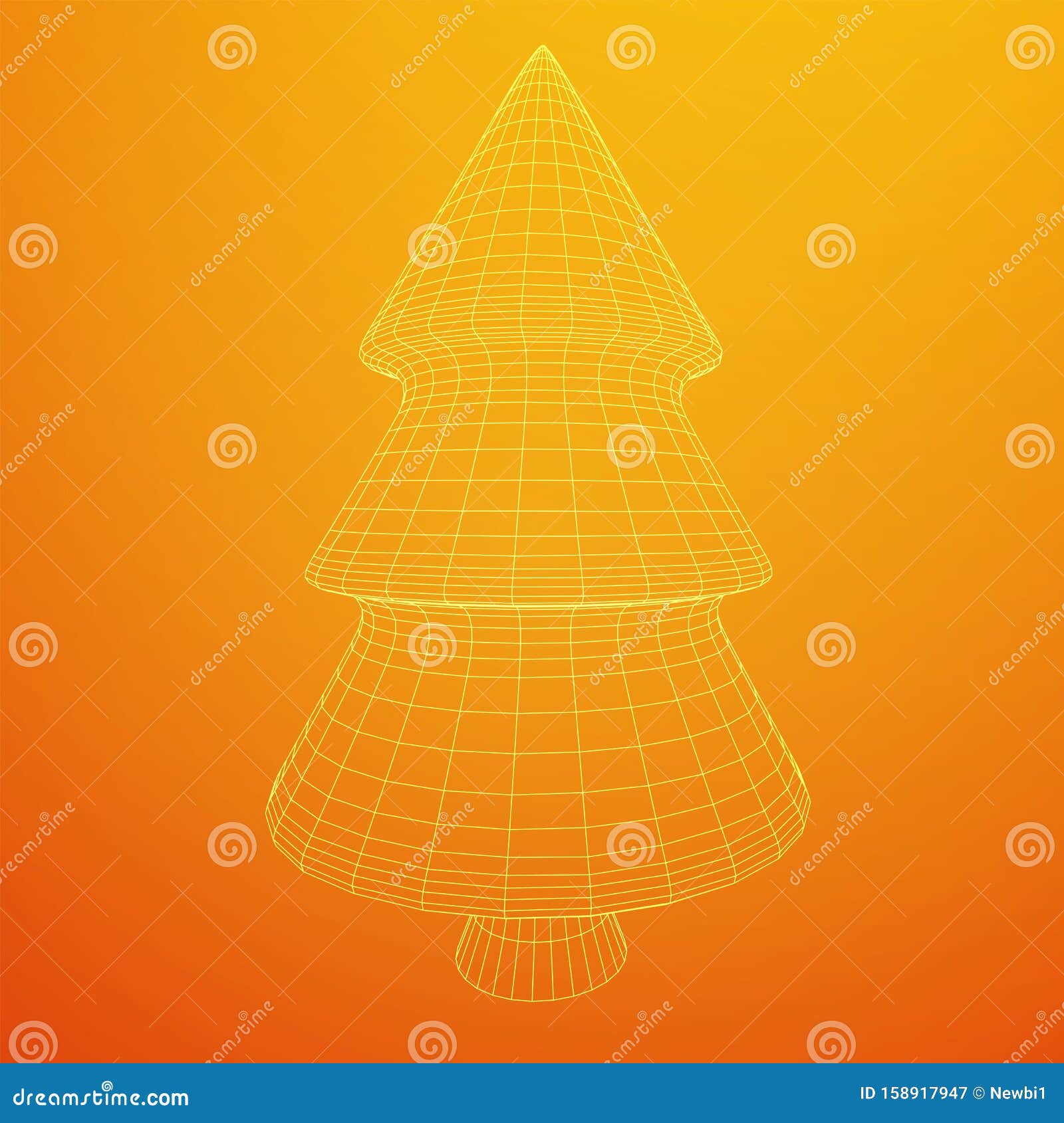 Wireframe a Christmas Tree Sign Mesh Stock Vector - Illustration of ...