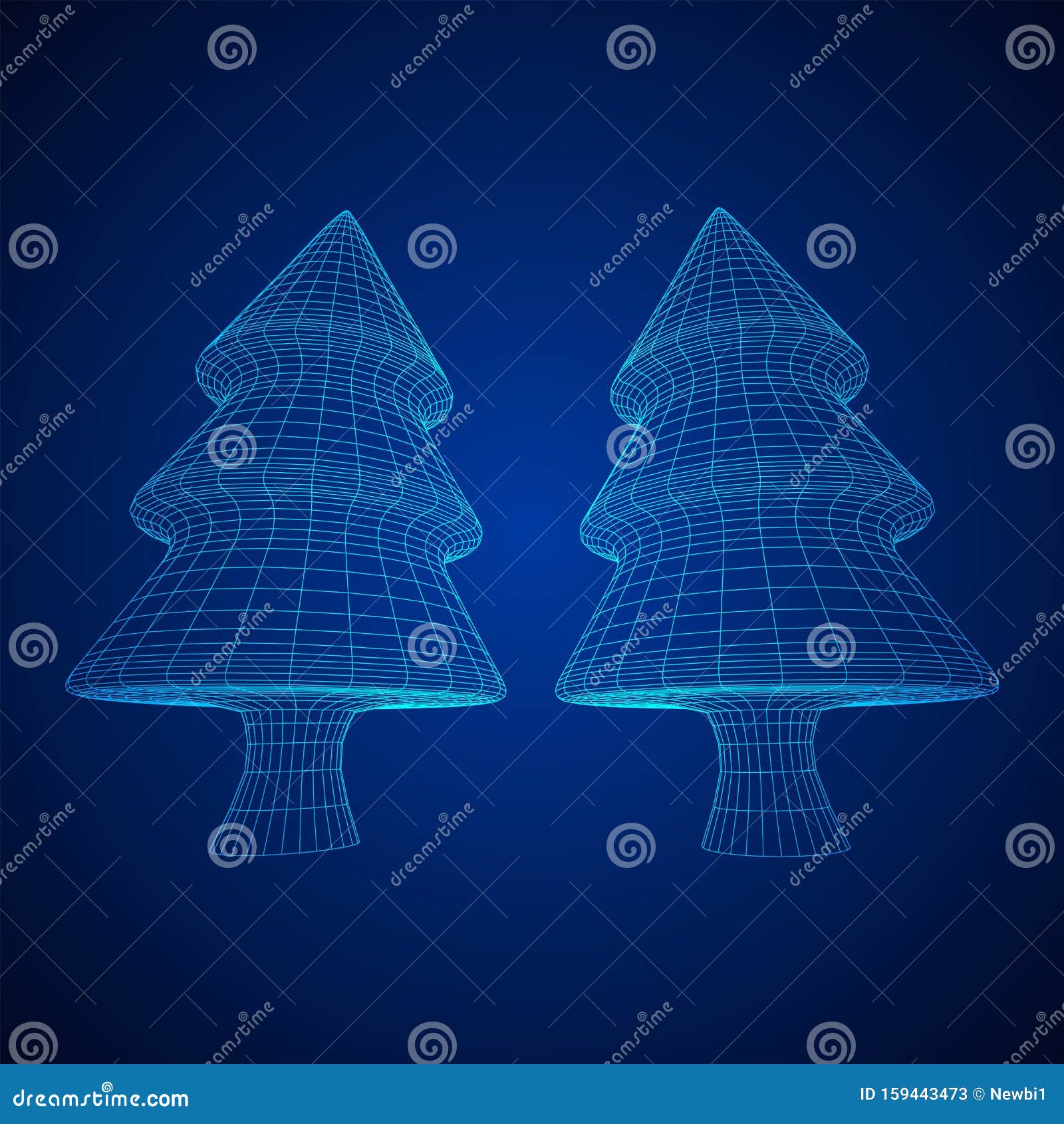 Wireframe a Christmas Tree Sign Mesh Stock Vector - Illustration of ...