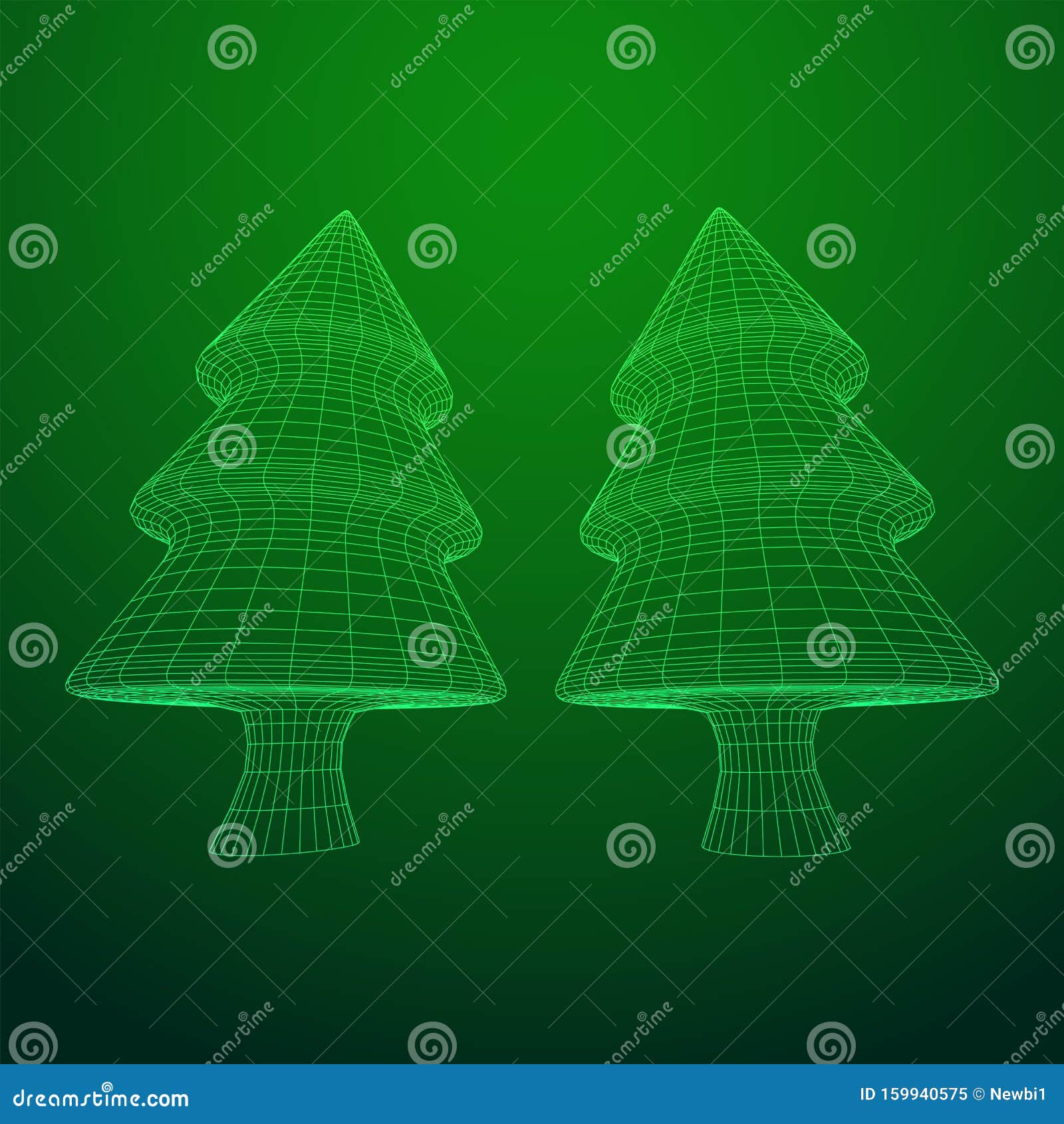 Wireframe a Christmas Tree Sign Mesh Stock Vector - Illustration of ...