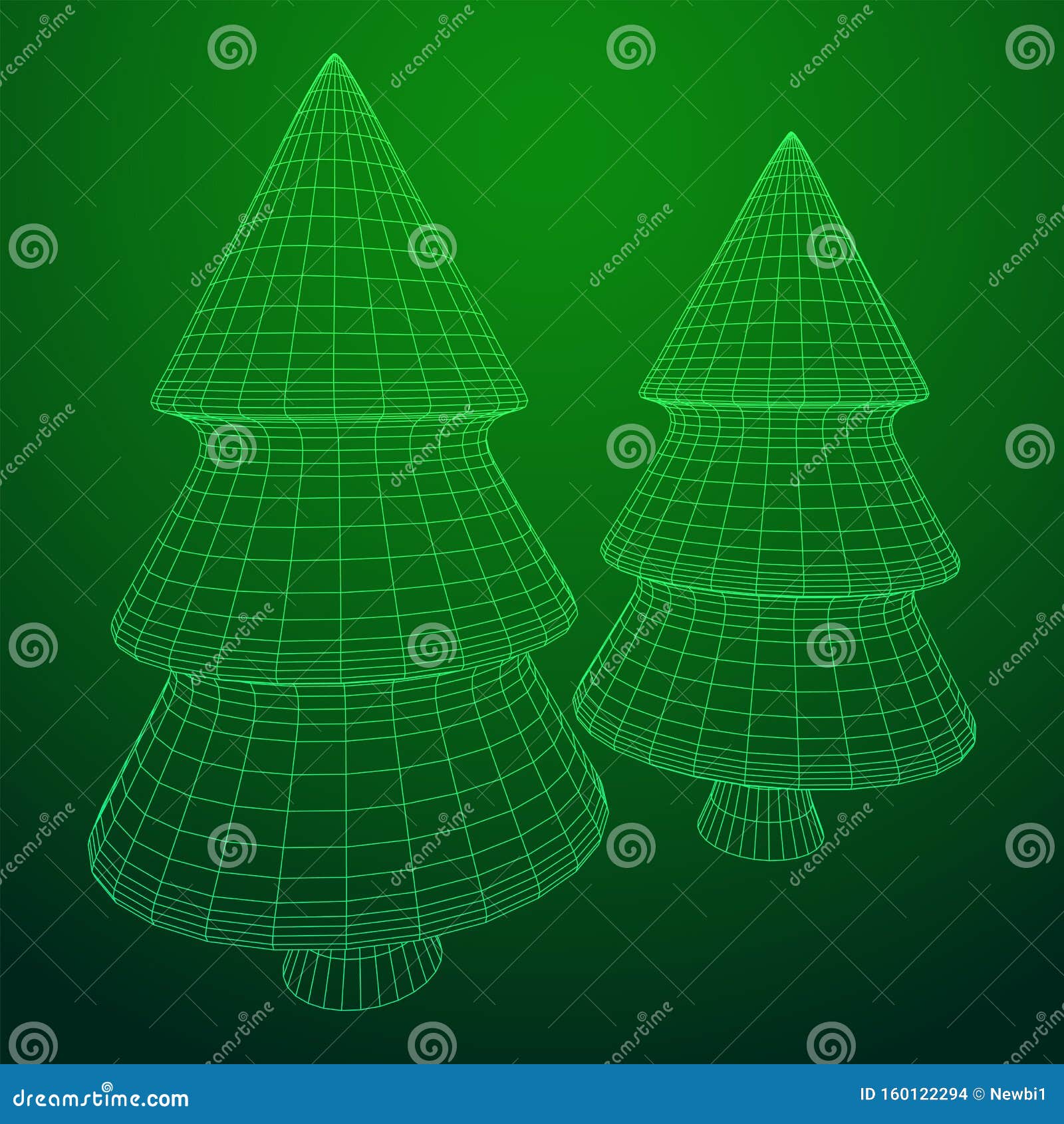 Wireframe a Christmas Tree Sign Mesh Stock Vector - Illustration of ...