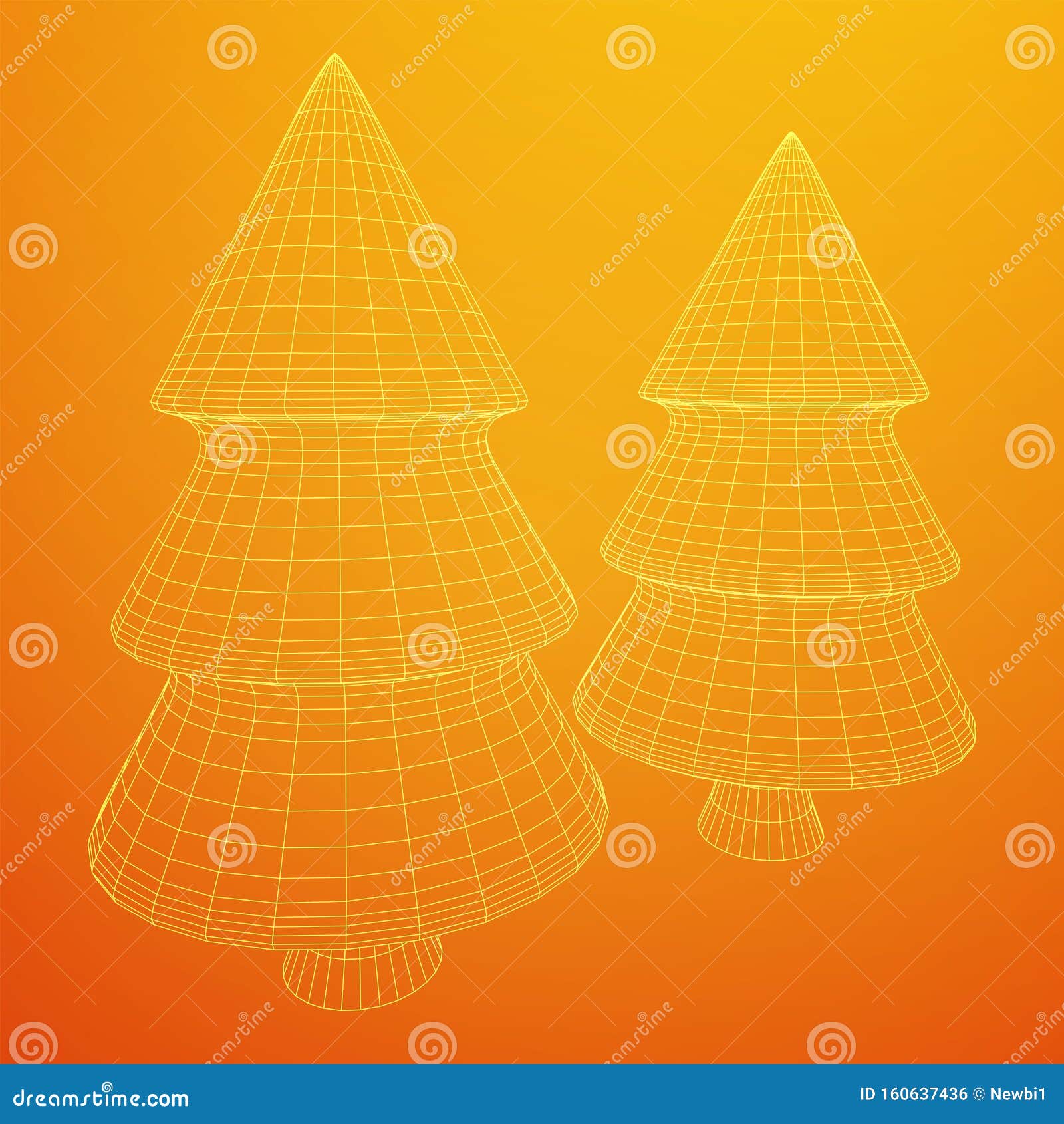 Wireframe a Christmas Tree Sign Mesh Stock Vector - Illustration of ...