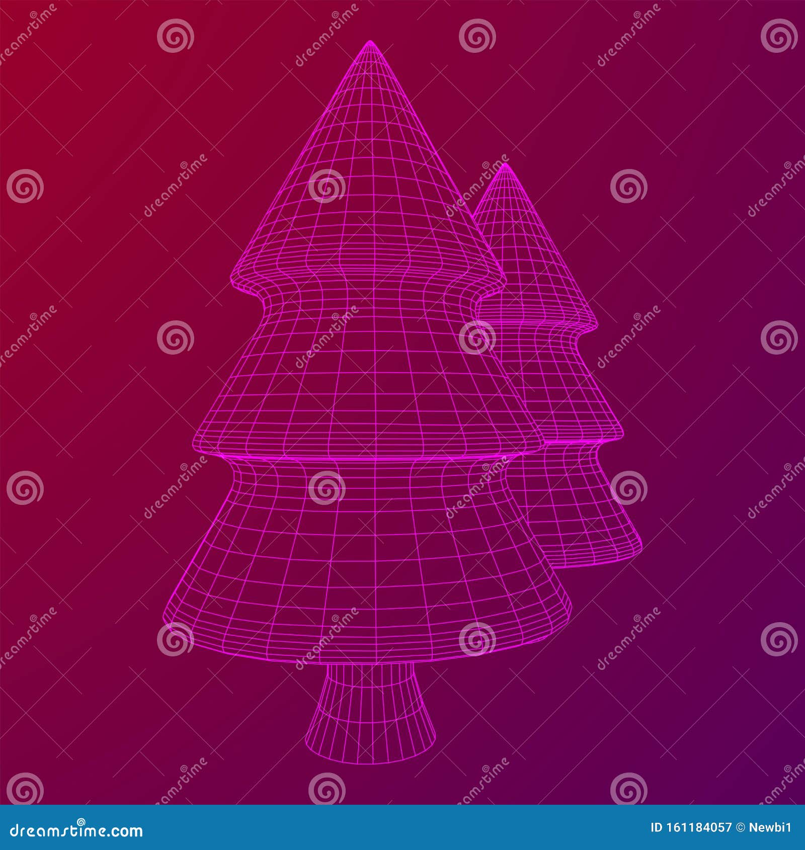 Wireframe a Christmas Tree Sign Mesh Stock Vector - Illustration of ...