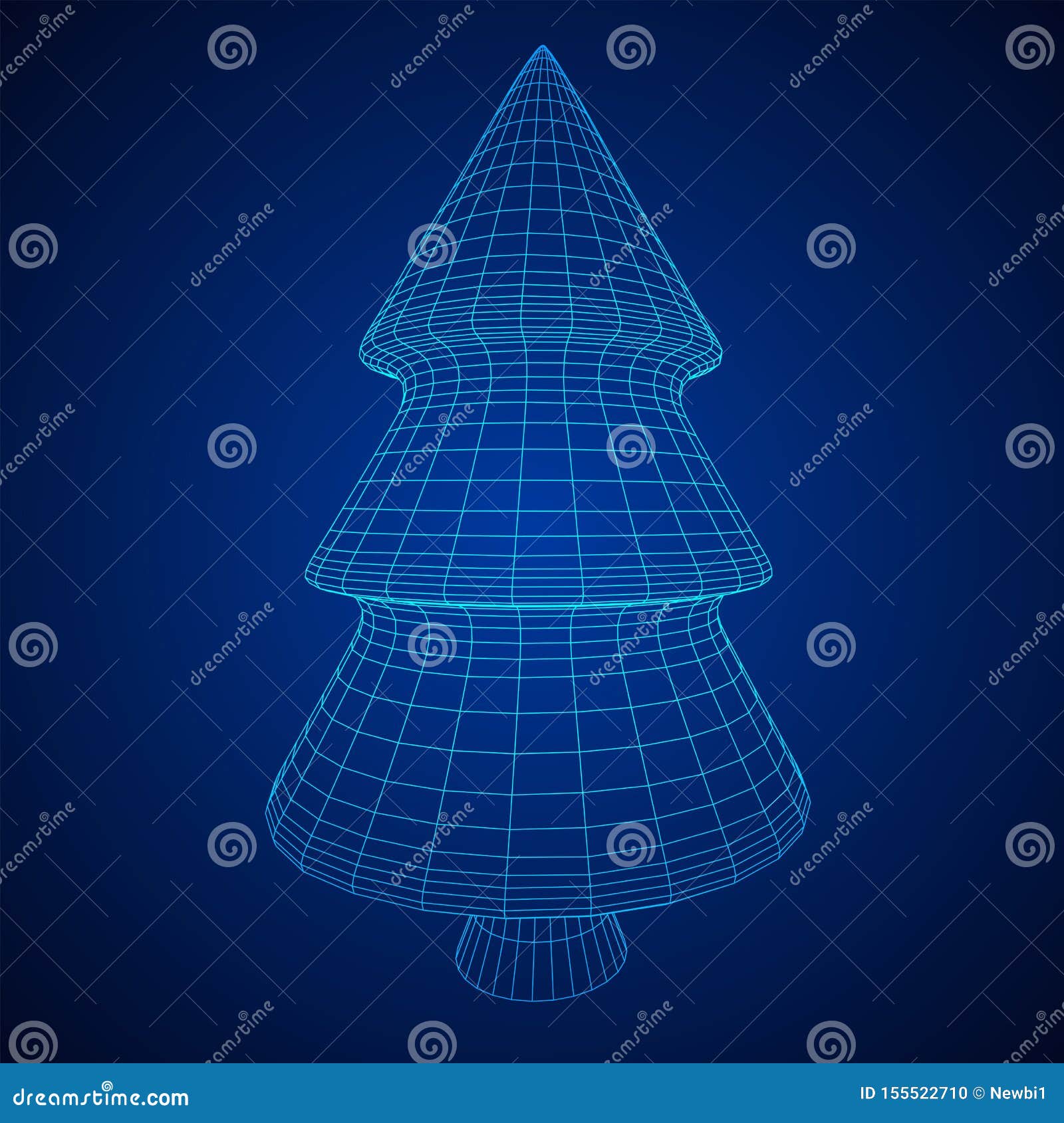 Wireframe a Christmas Tree Sign Mesh Stock Vector - Illustration of ...