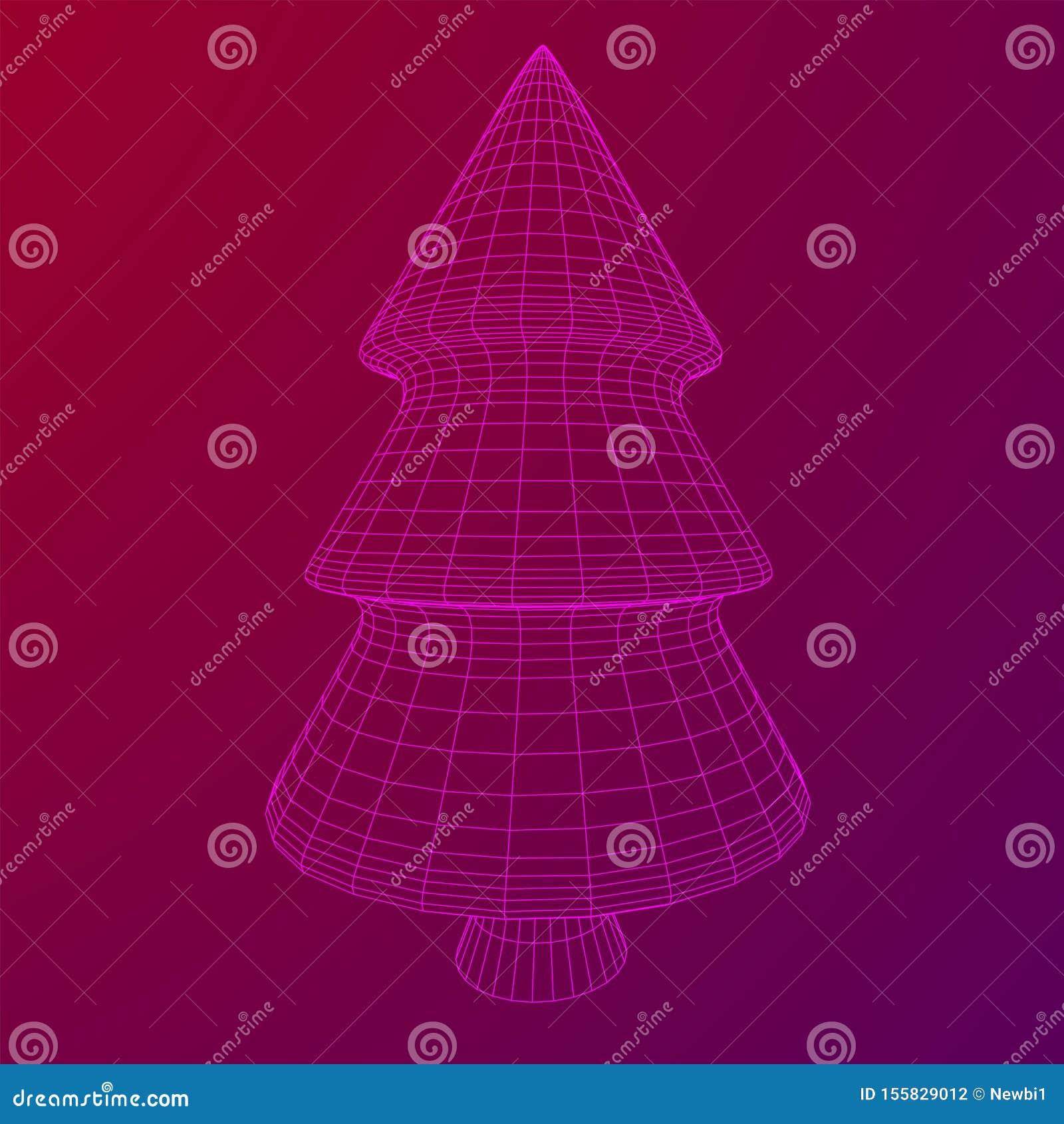 Wireframe a Christmas Tree Sign Mesh Stock Vector - Illustration of ...