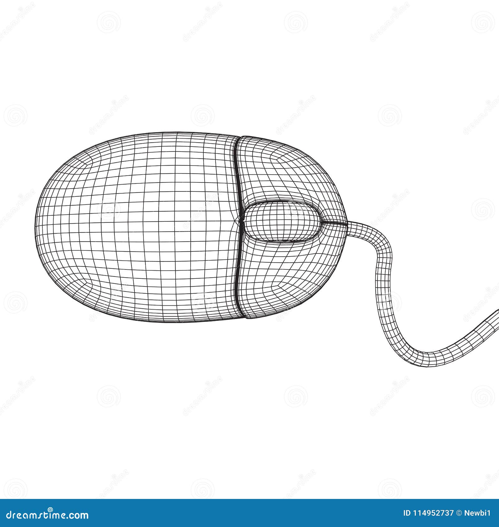 Wireframe computer mouse stock vector. Illustration of polygon - 114952737