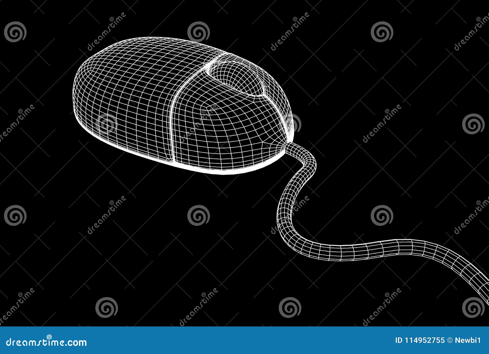 Wireframe computer mouse stock vector. Illustration of gear - 114952755