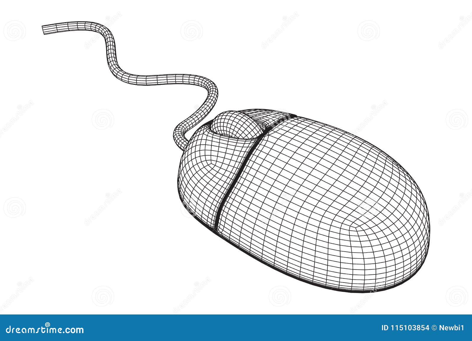 Wireframe computer mouse stock vector. Illustration of connection ...