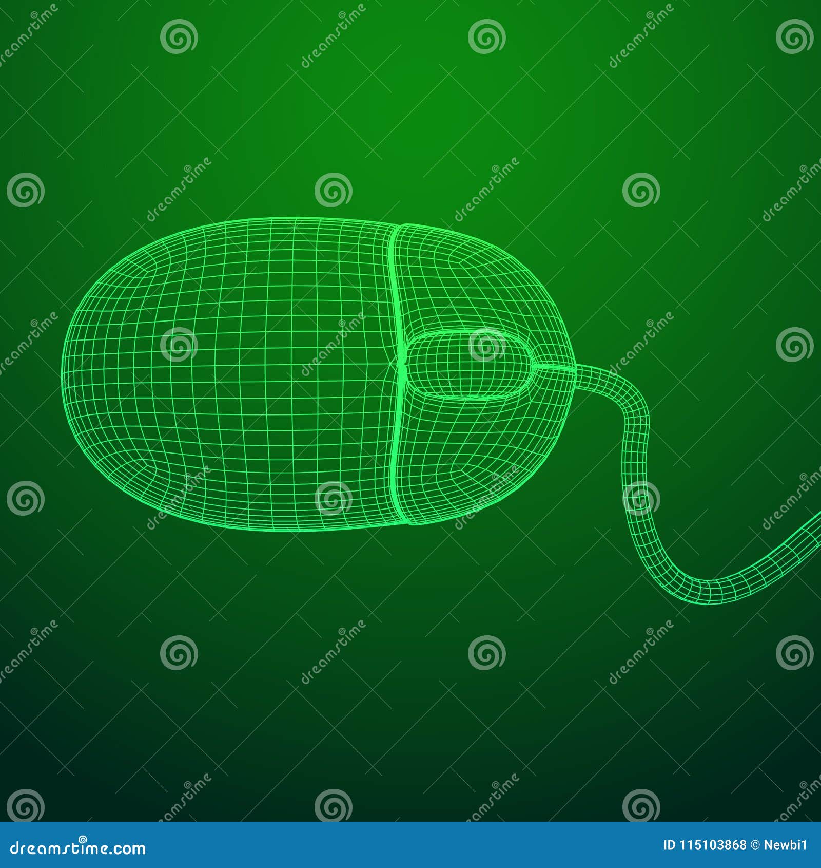 Wireframe computer mouse stock vector. Illustration of connection ...
