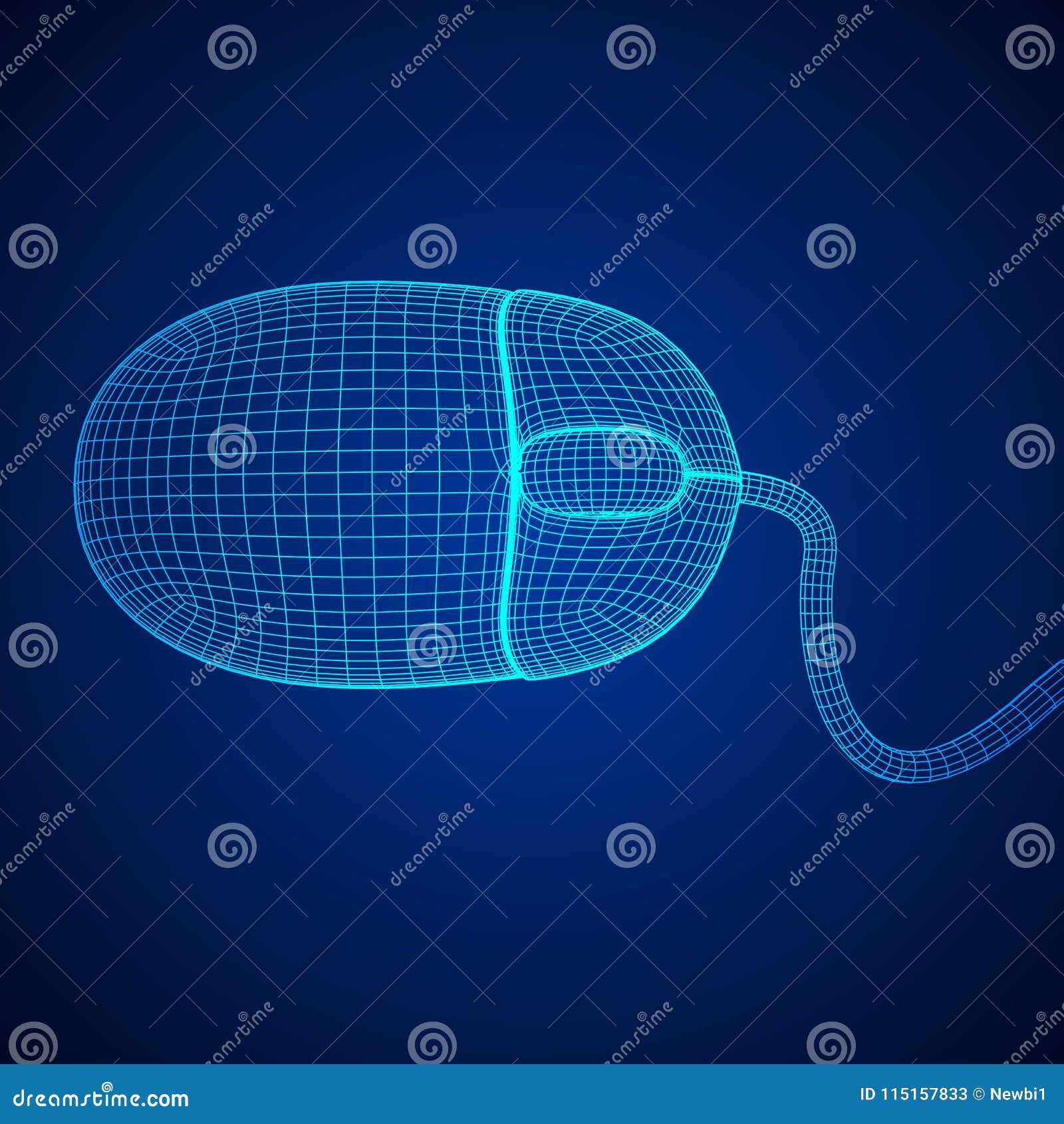 Wireframe computer mouse stock vector. Illustration of cursor - 115157833