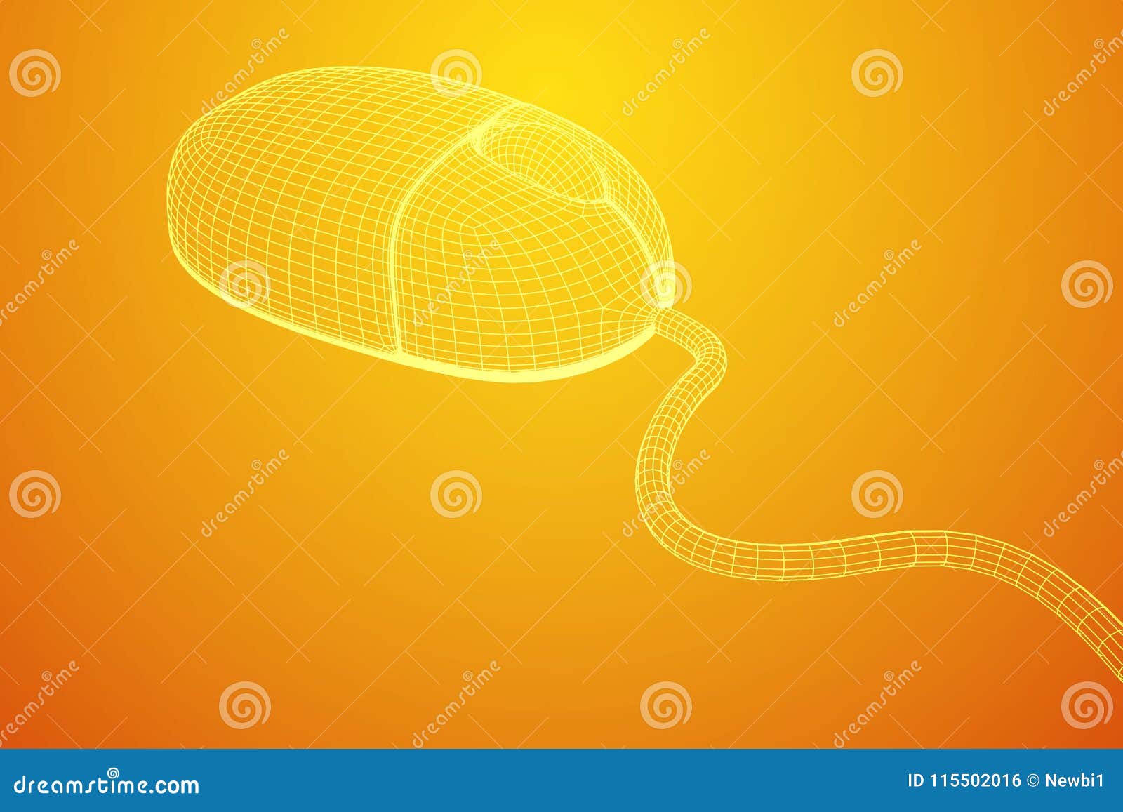 Wireframe computer mouse stock vector. Illustration of modern - 115502016
