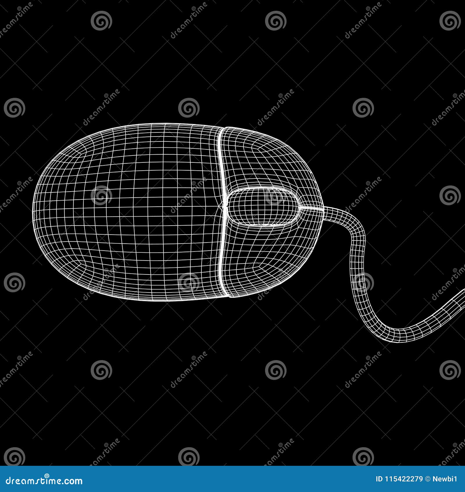 Wireframe computer mouse stock vector. Illustration of mouse - 115422279