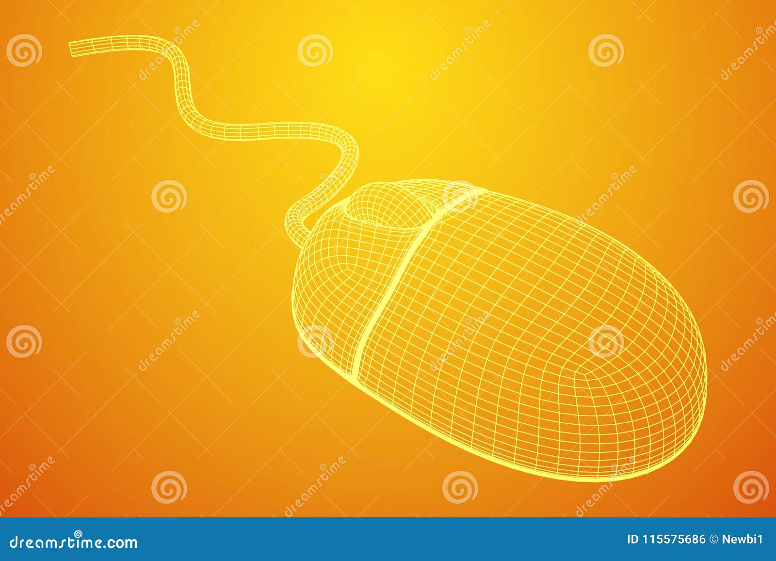 Wireframe computer mouse stock vector. Illustration of model - 115575686