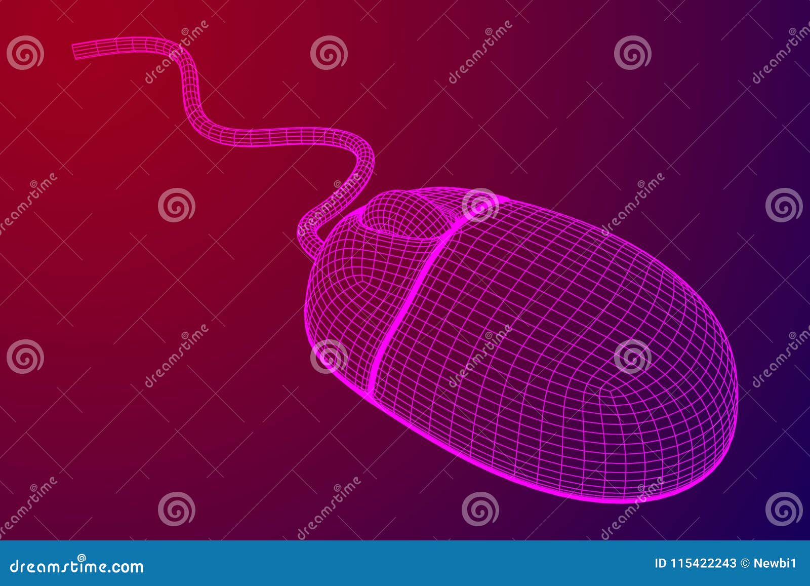 Wireframe computer mouse stock vector. Illustration of poly - 115422243