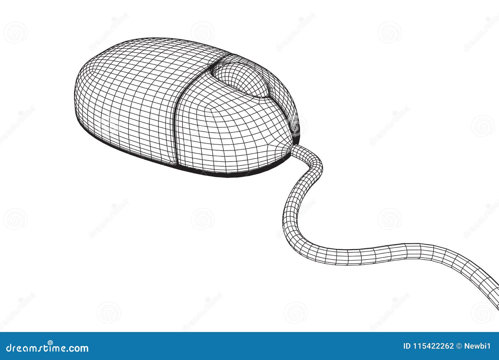 Wireframe computer mouse stock vector. Illustration of cursor - 115422262