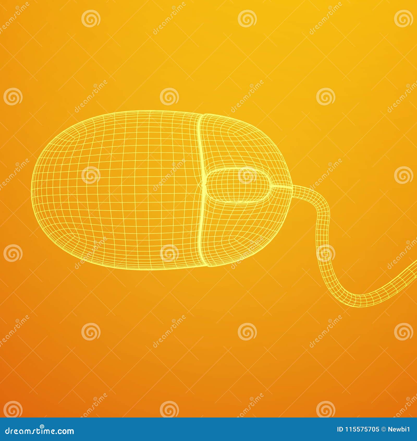 Wireframe computer mouse stock vector. Illustration of polygon - 115575705