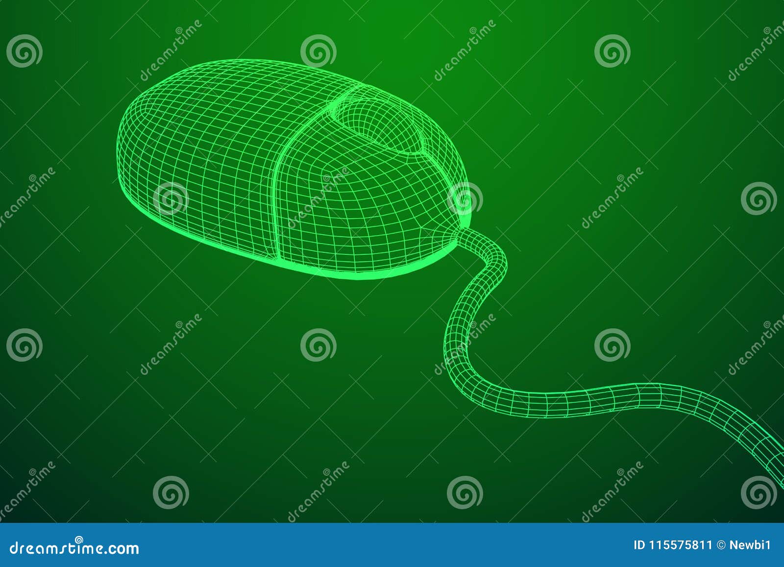 Wireframe computer mouse stock vector. Illustration of cursor - 115575811