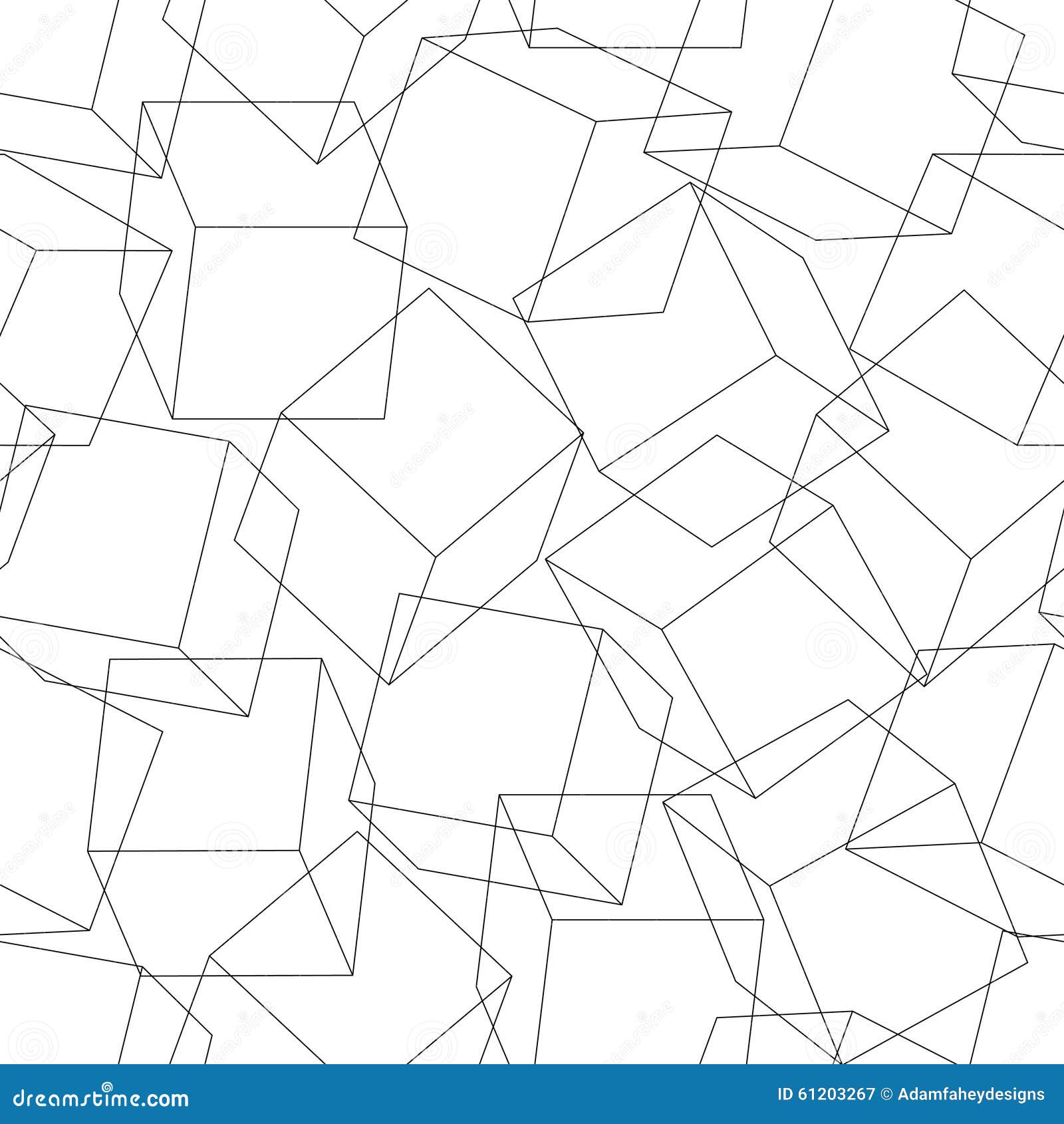 Wireframe 3D Blocks in a Seamless Pattern Stock Vector - Illustration ...