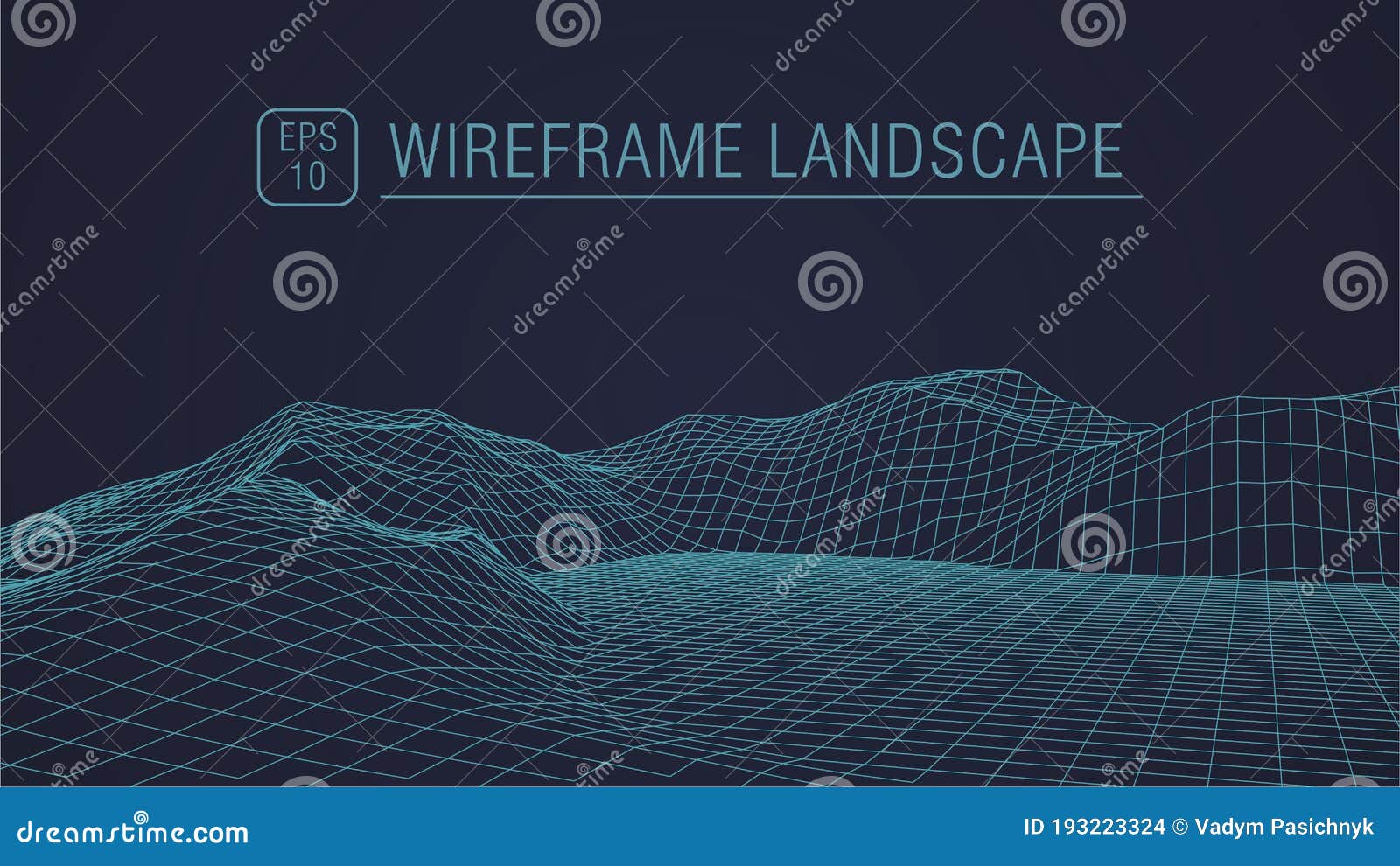 Wireframe 3D Landscape Mountains. Wireframe Landscape Wire. 3d ...