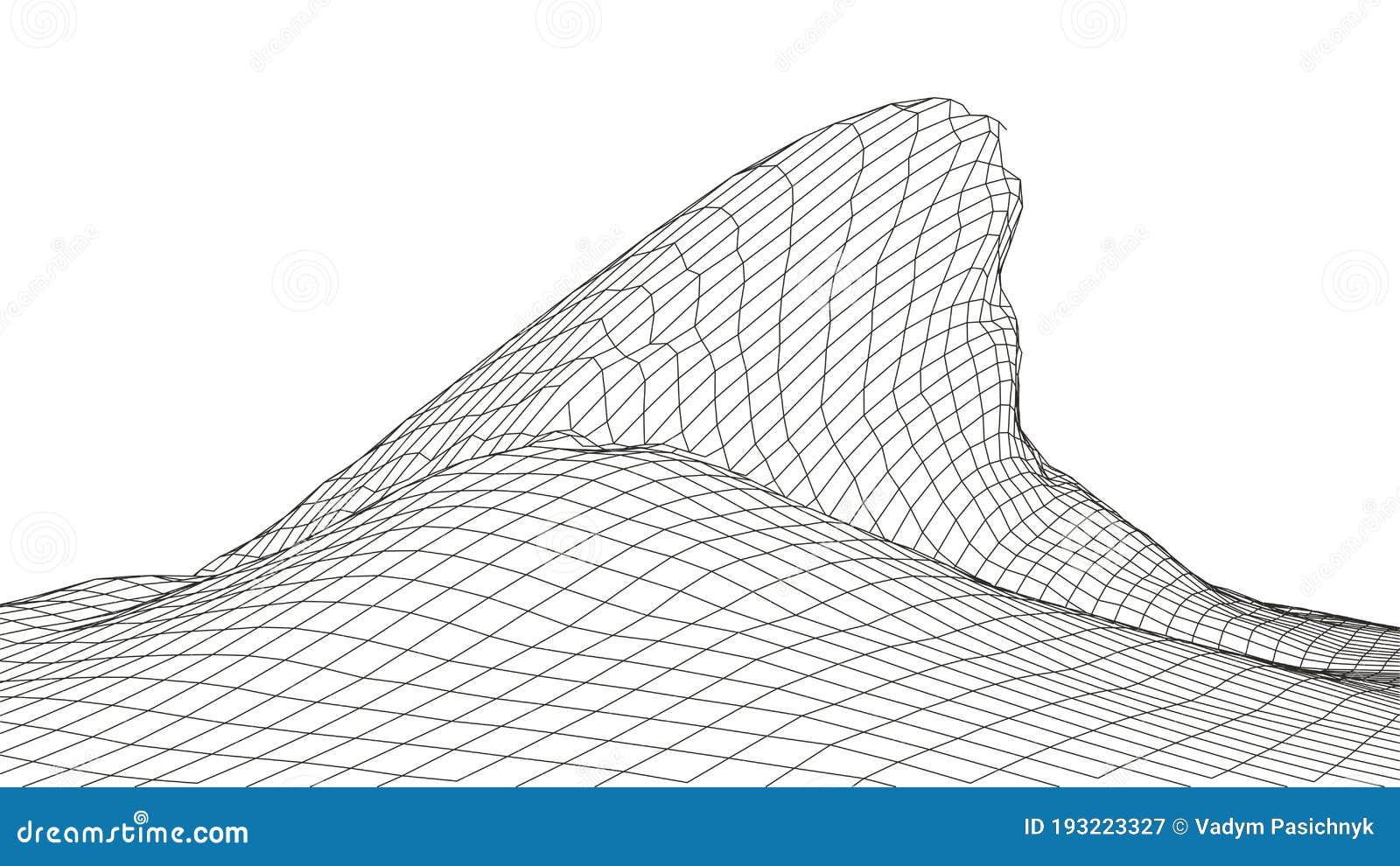 Wireframe 3D Landscape Mountains. Wireframe Landscape Wire. 3d ...