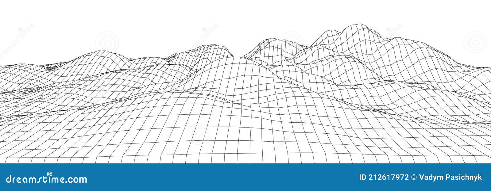 Wireframe 3D Landscape Mountains. Wireframe Landscape Wire. 3d ...