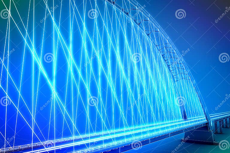 Wireframe 3d Render of a Bridge Stock Illustration - Illustration of ...