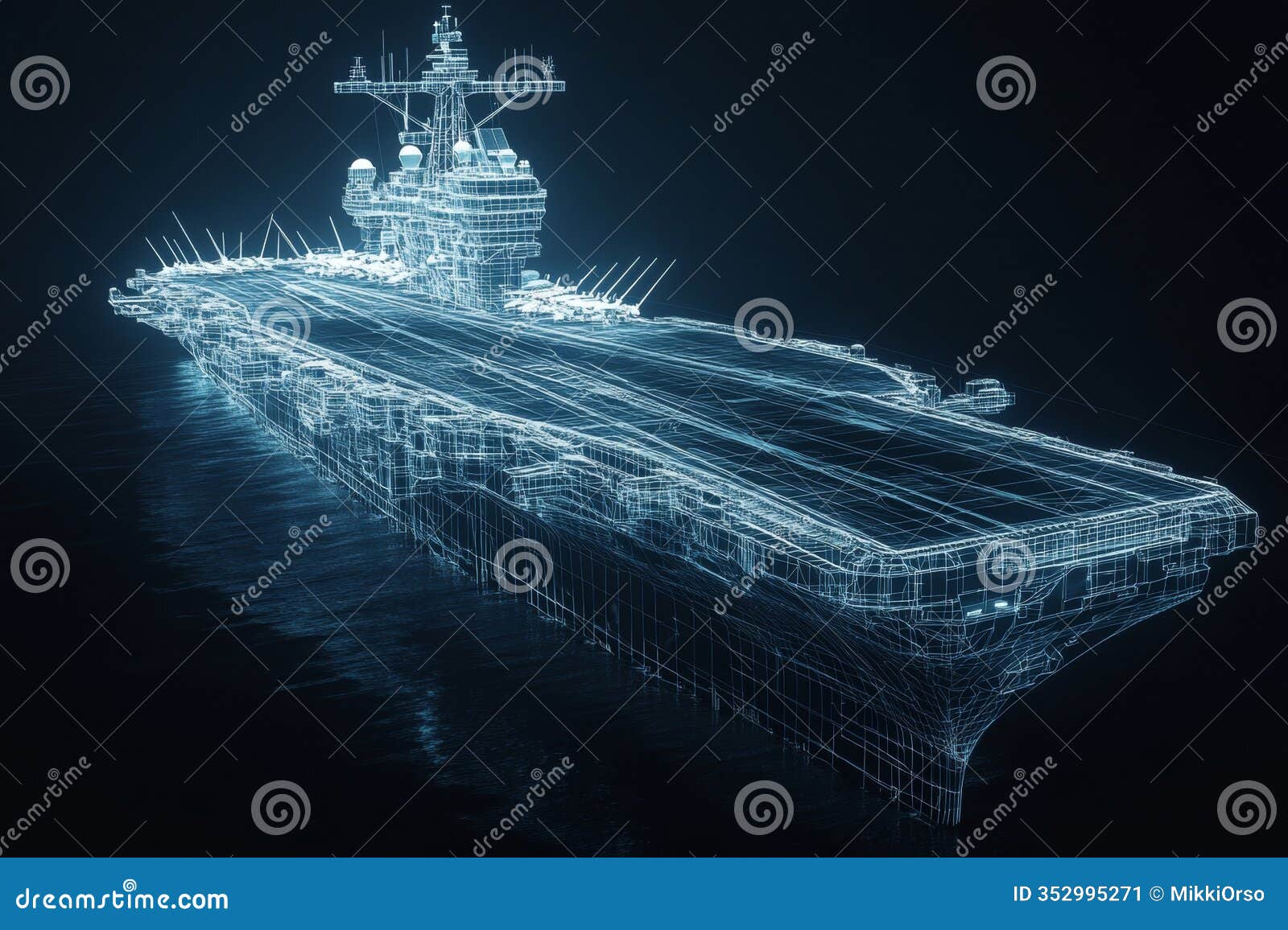 3d Wireframe Renderings Of Aircraft Carriers Featuring Advanced ...