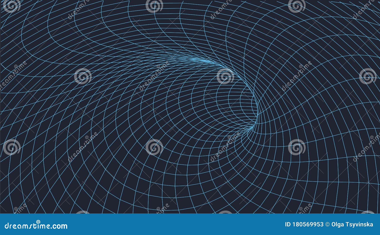 Mesh Wormhole Model Representing Fabric Of Space And Time. Vector ...