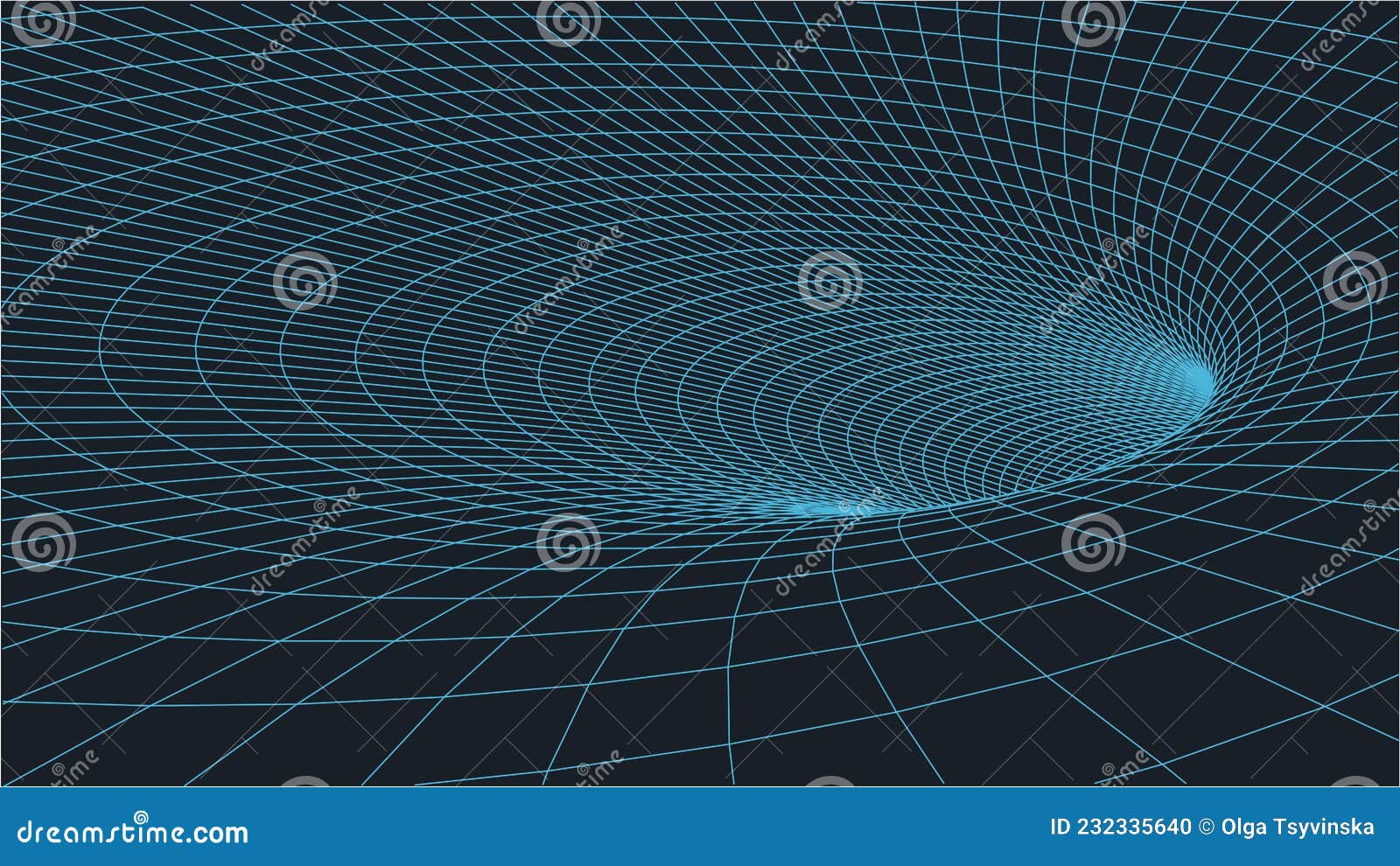 Wireframe 3D Tunnel. Perspective Grid Background Texture. Mesh Wormhole ...