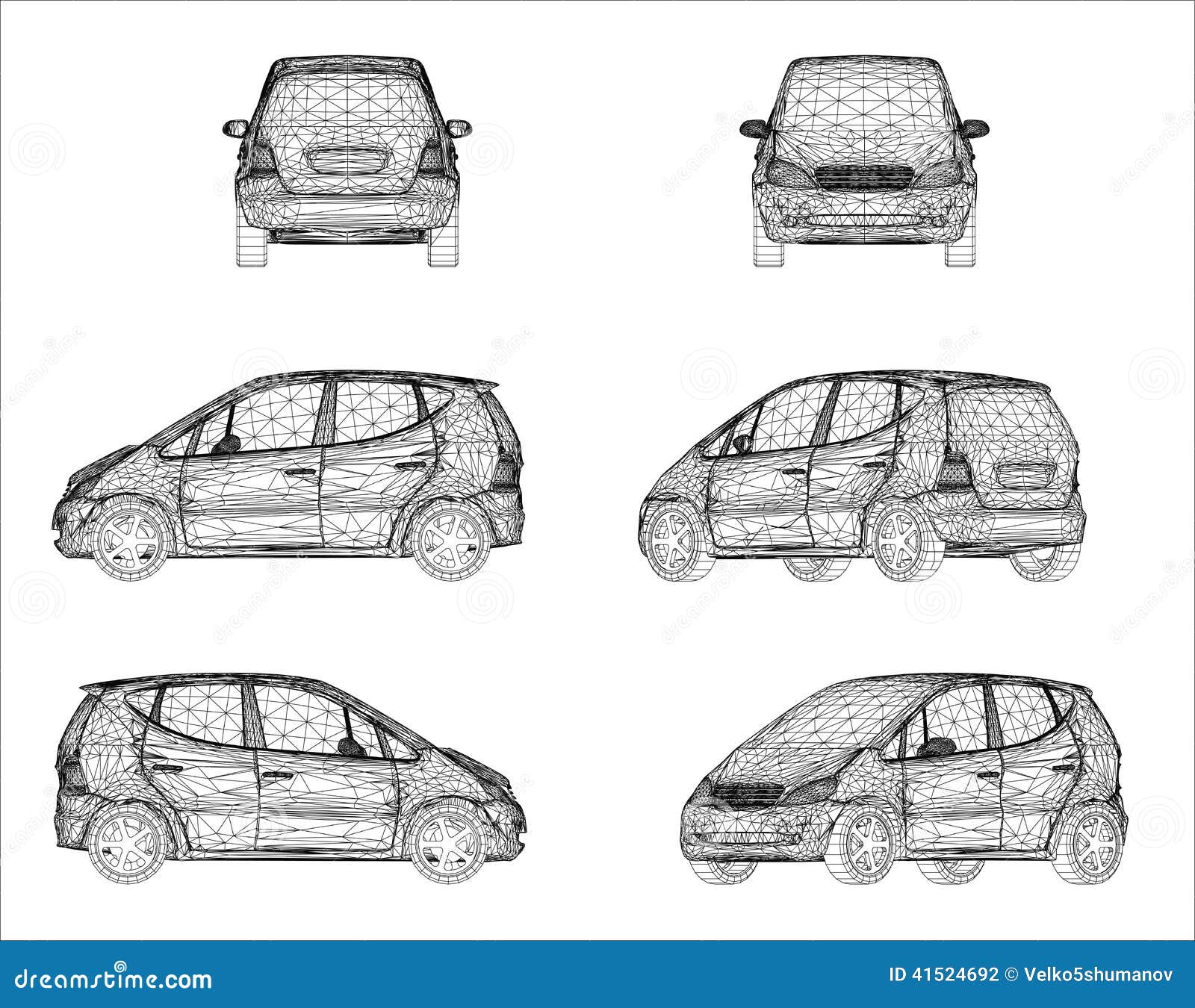 Wireframe design of car stock illustration. Illustration of blueprint ...