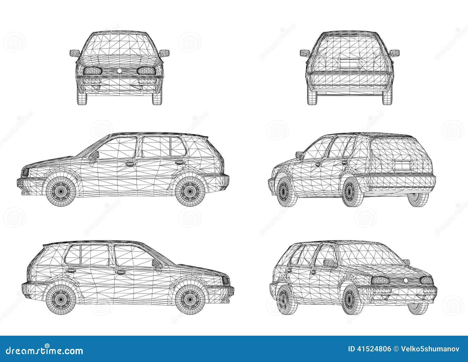 Wireframe design of car stock illustration. Illustration of generated ...