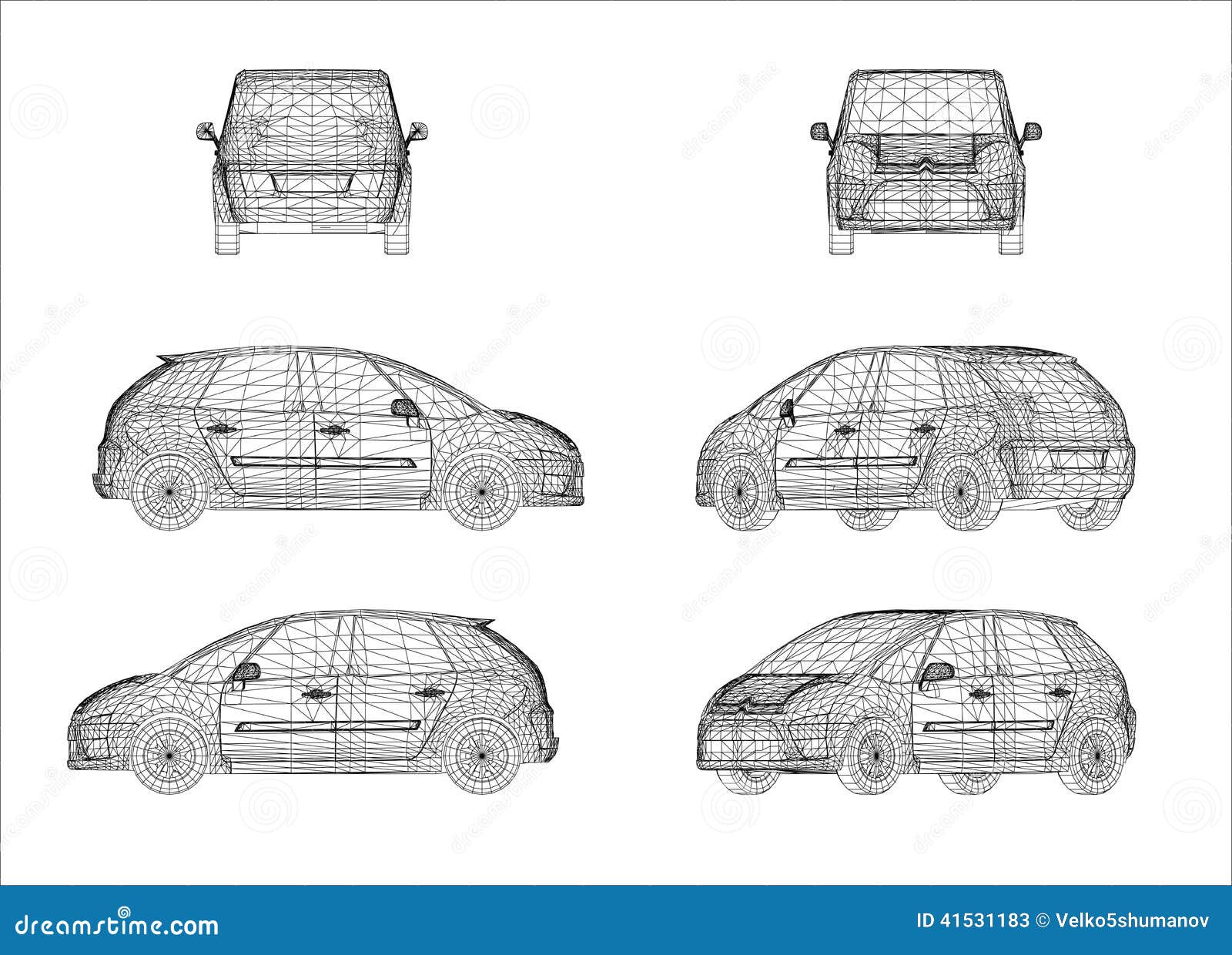 Wireframe Design Of Car Royalty-Free Stock Photography | CartoonDealer ...