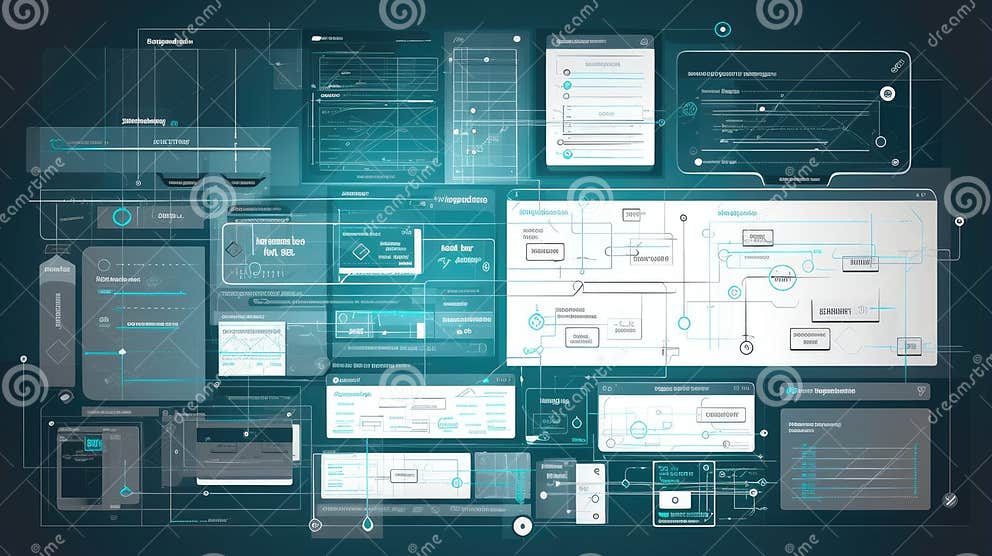 A Wireframe of a Digital Interface, Illustrating the Initial Structure and Layout of a User ...