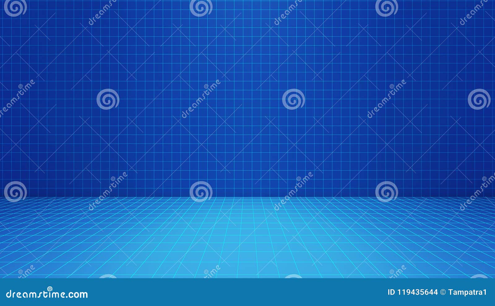 Wireframe of Empty Virtual Cyber Reality Room in Technology Stock ...