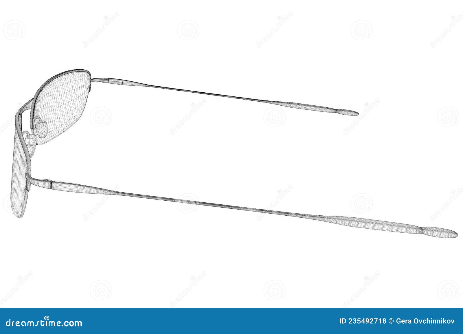 Wireframe of Eyeglasses from Black Lines Isolated on White Background ...