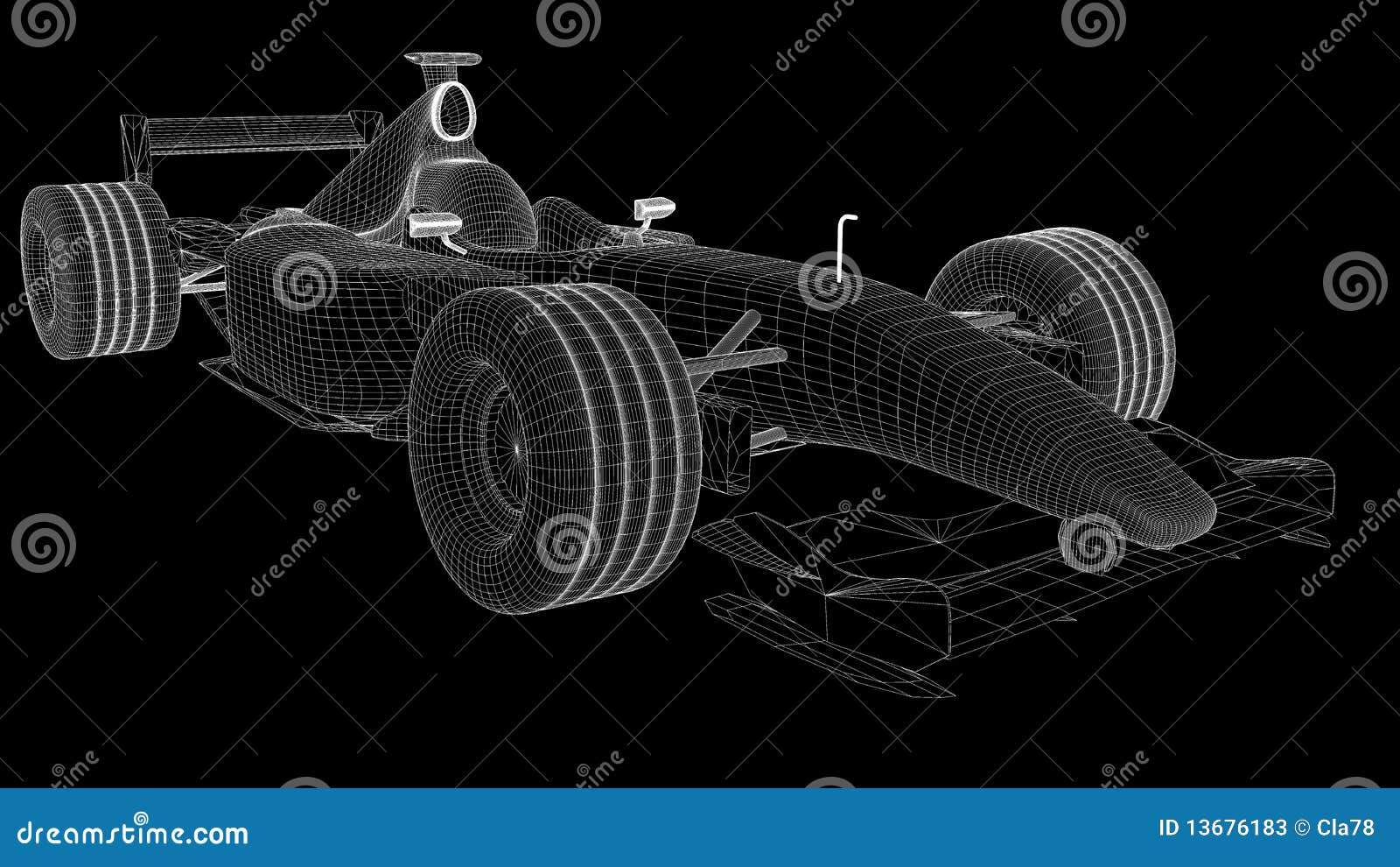 Wireframe f1 stock illustration. Illustration of modern - 13676183